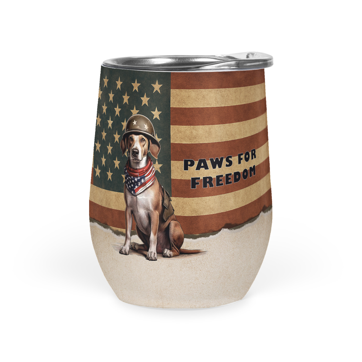 Freedom Paws Patriotic Whippet Vintage Memorial Day 12oz Stainless ...