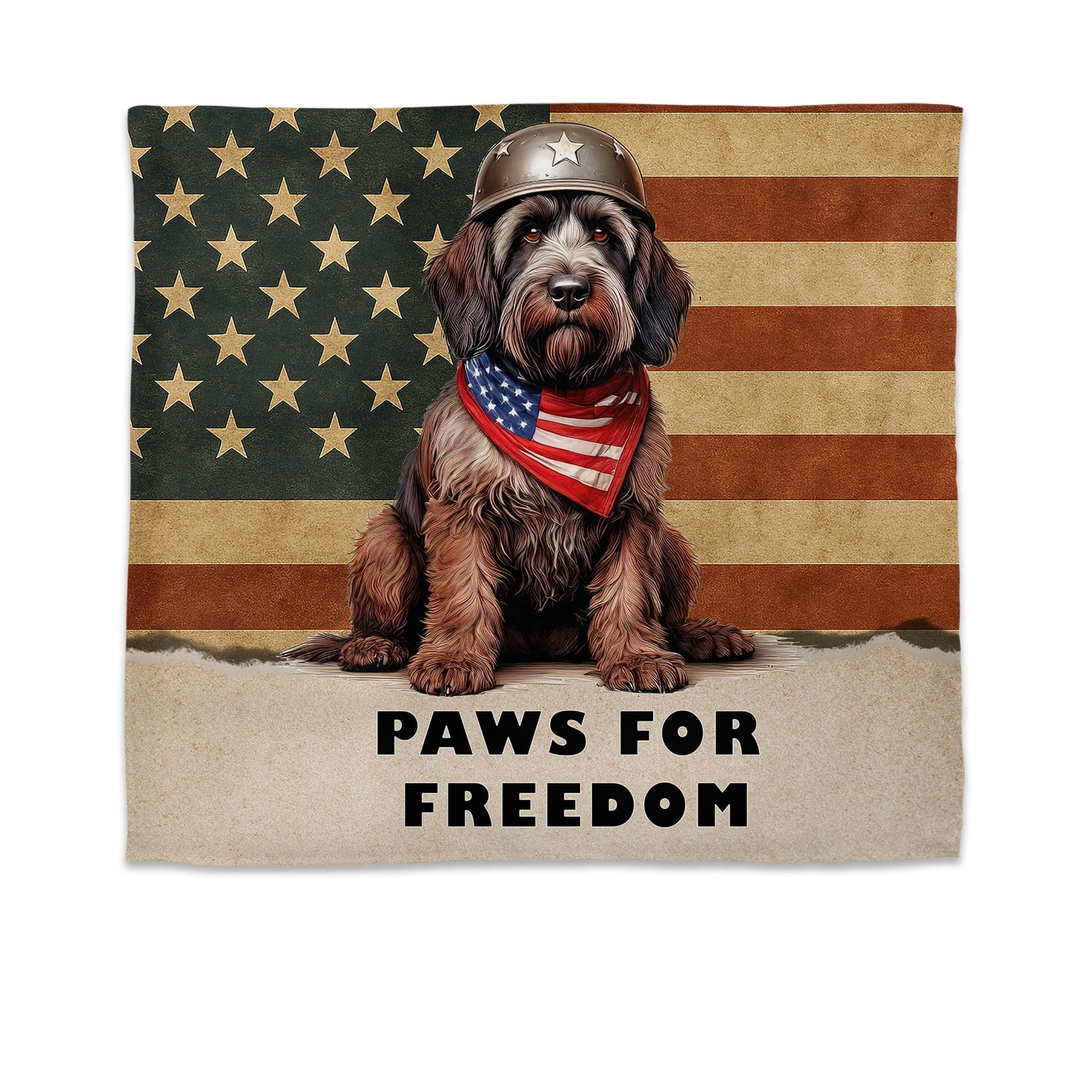 Freedom Paws Patriotic Wirehaired Pointing Griffon Vintage Memorial Day ...