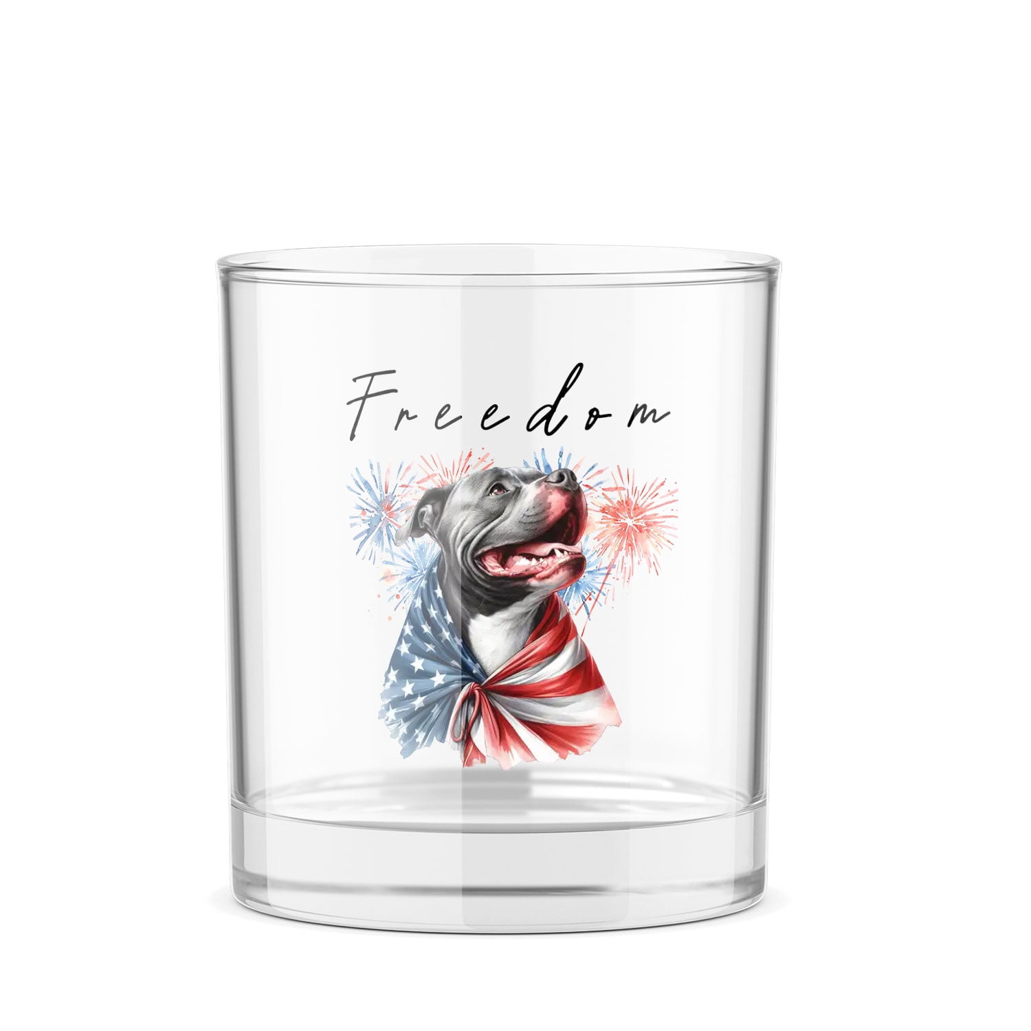 Freedom Pitbull on Independence Day 4th of July 11oz Whiskey Glass Mug ...