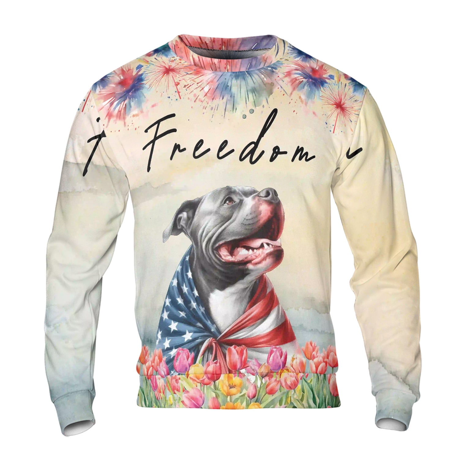 Freedom Pitbull on Independence Day 4th of July All Over Print 3D ...