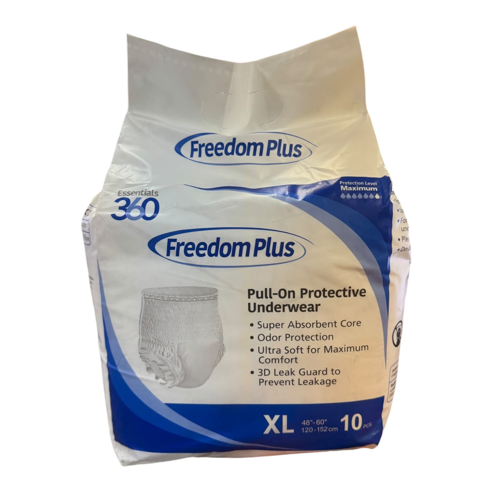 Freedom Plus Pull-On Protective Underwear (XL 48"- 60" - 10 Pieces) 1 ...