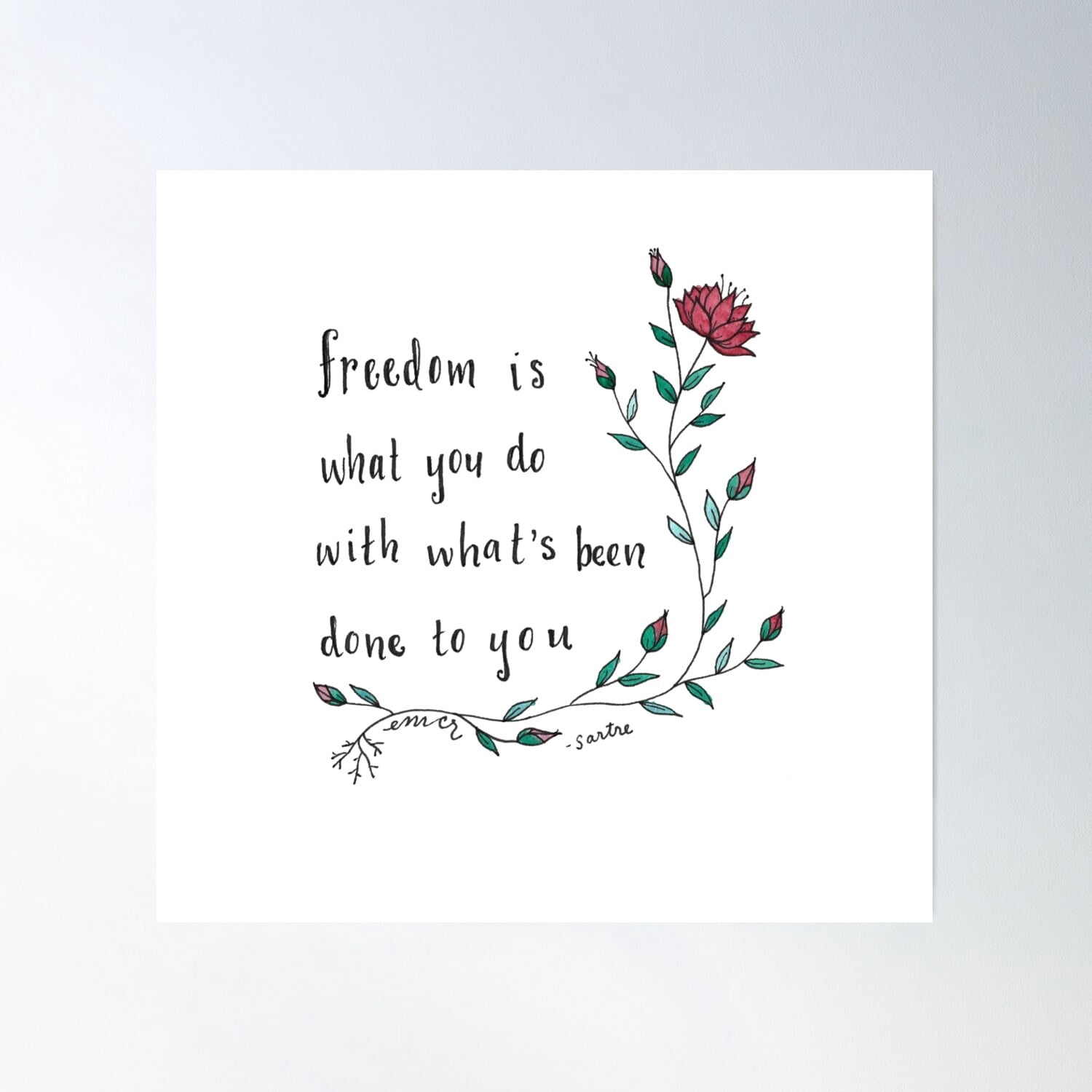 Freedom Poster Wall Art, Modern Wall Decor, 16x16 UNFRAMED - Walmart.com