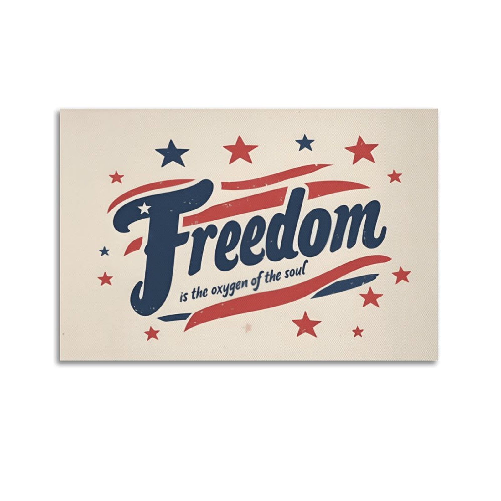 Freedom Printable 4th of July Poster Wrapped Wooden Frame Wall Decor ...