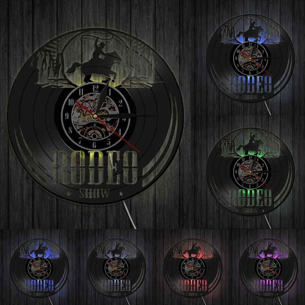 Freedom Rider Rodeo Guy Wall Wall Clock Wild Rodeo Life Cowboy Vinyl ...
