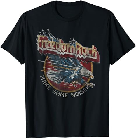Freedom Rock USA Eagle Vintage Retro Band Concert 4th July T-Shirt ...