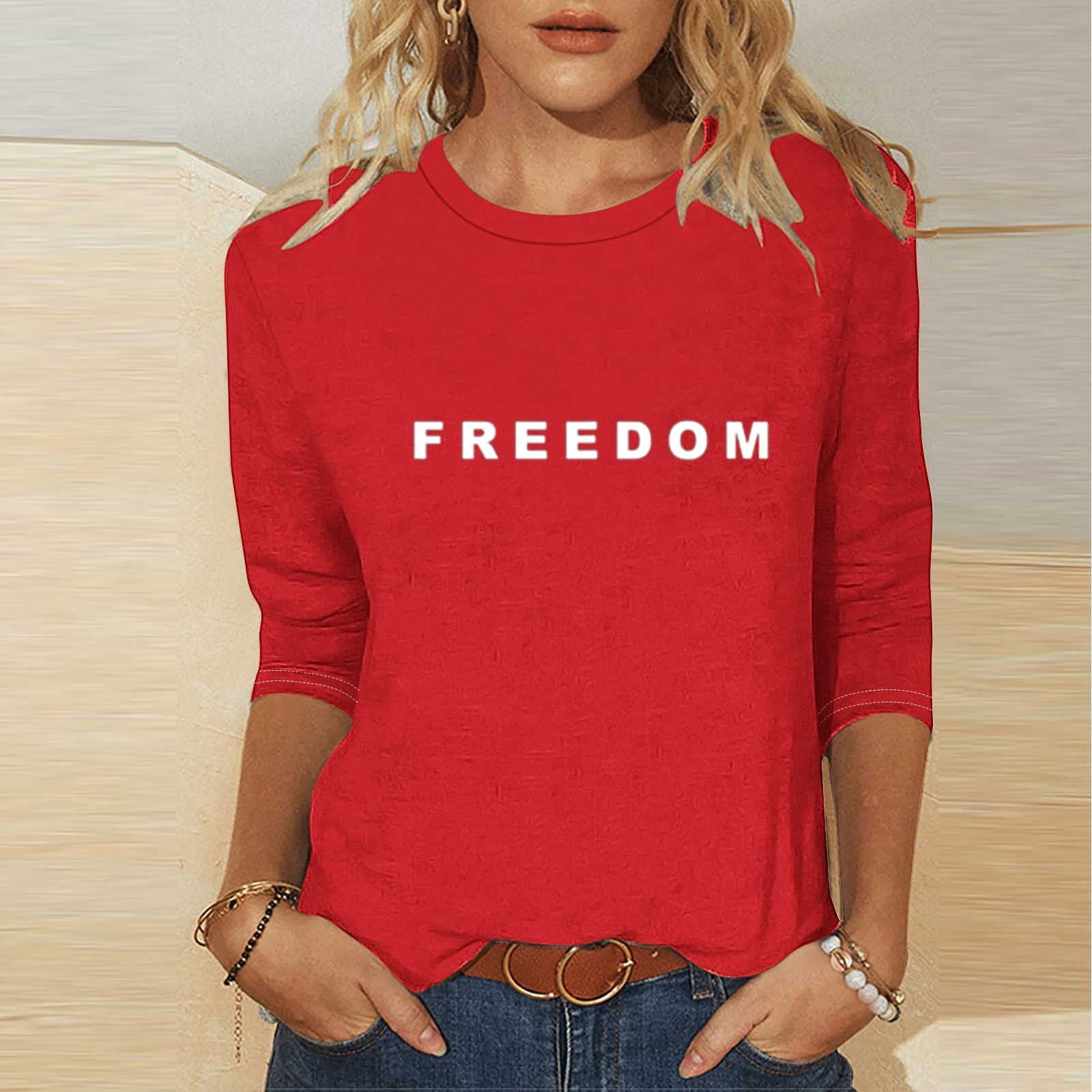 Freedom Shirt for Women, Women's Freedom Tshirt Unisex Crewneck 3/4 ...