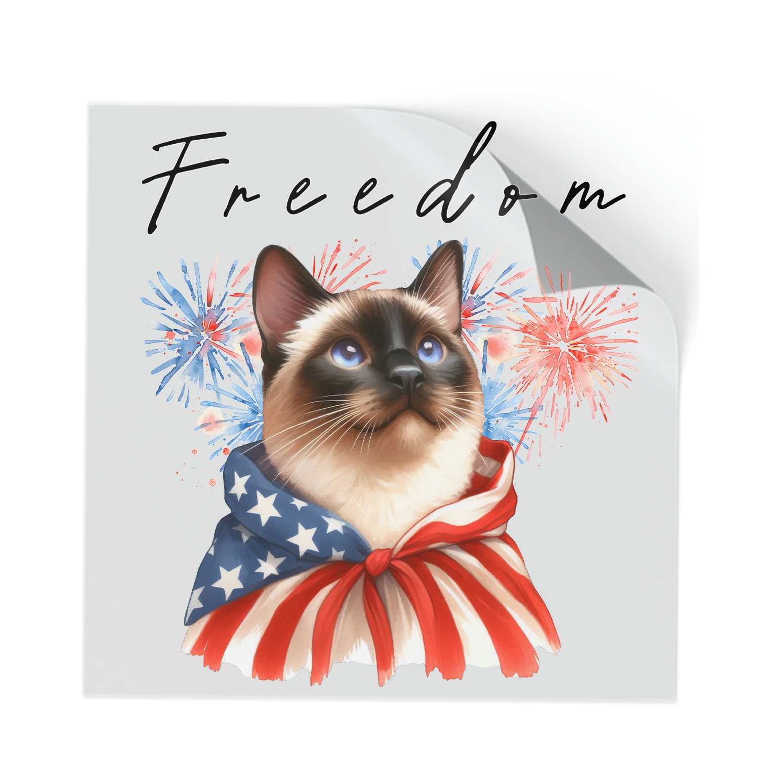 Freedom Siamese on Independence Day 4th of July Cutout Transfer Sticker ...