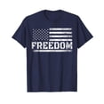 Freedom T-Shirt for Men - Navy Distressed American Flag Design with ...