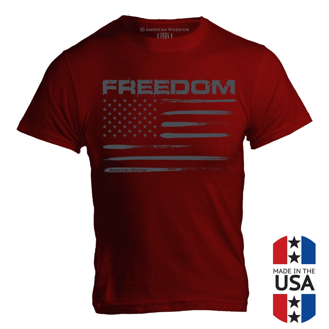 Freedom - US Flag T-Shirt on Burgundy Supporting Patriots, Military ...