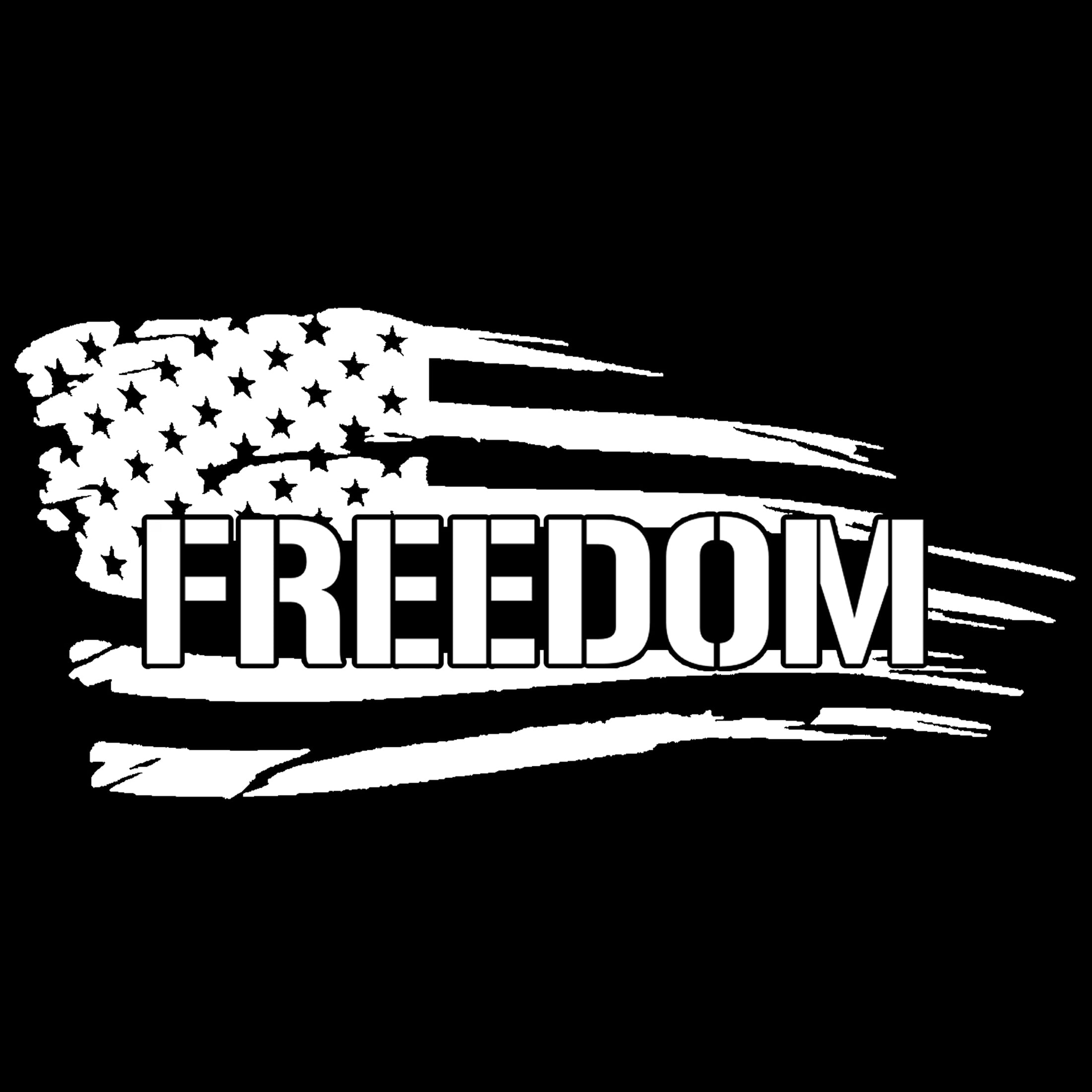 Freedom USA American Flag Grunge Distressed Tattered White Sticker ...