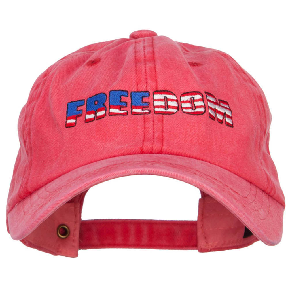 Freedom USA Flag Embroidered Unstructured Cap - Red OSFM - Walmart.com