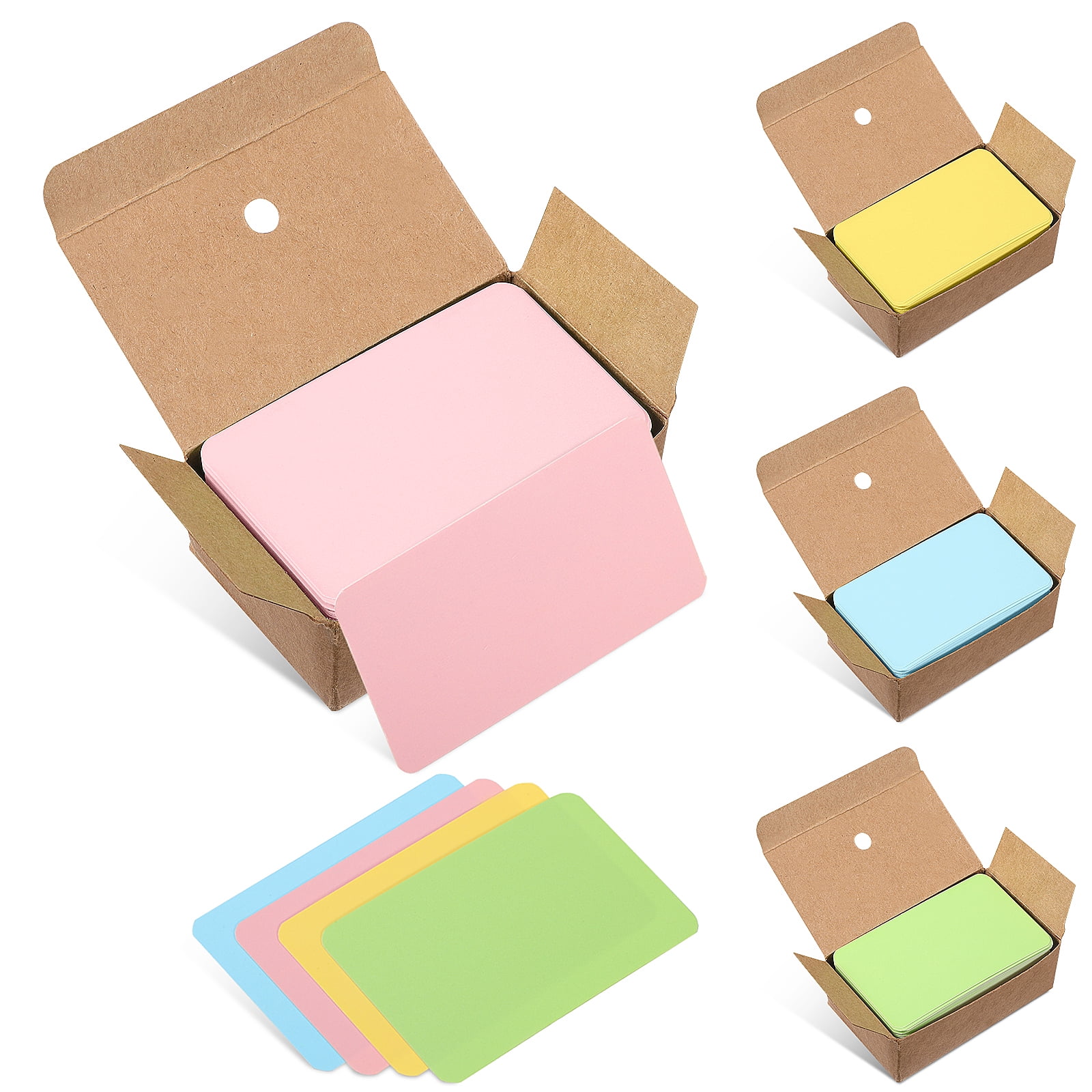 Freeency 4 Boxes Colored Blank Kraft Paper Cards Business Message Cards ...