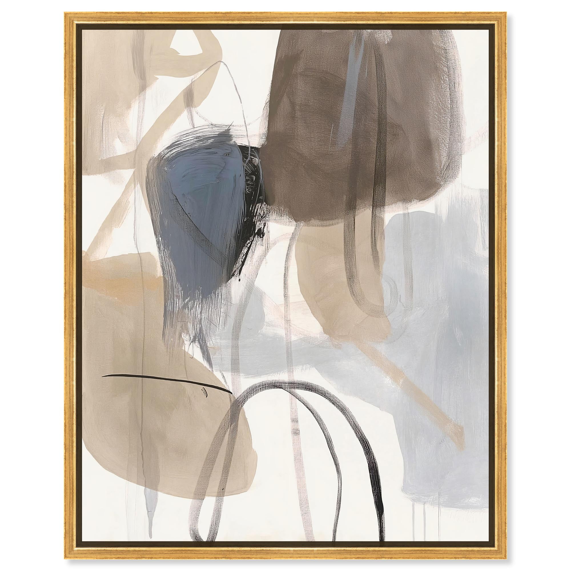 Freeform Movement I Canvas Contemporary Paint by Art Remedy, Gold Frame ...
