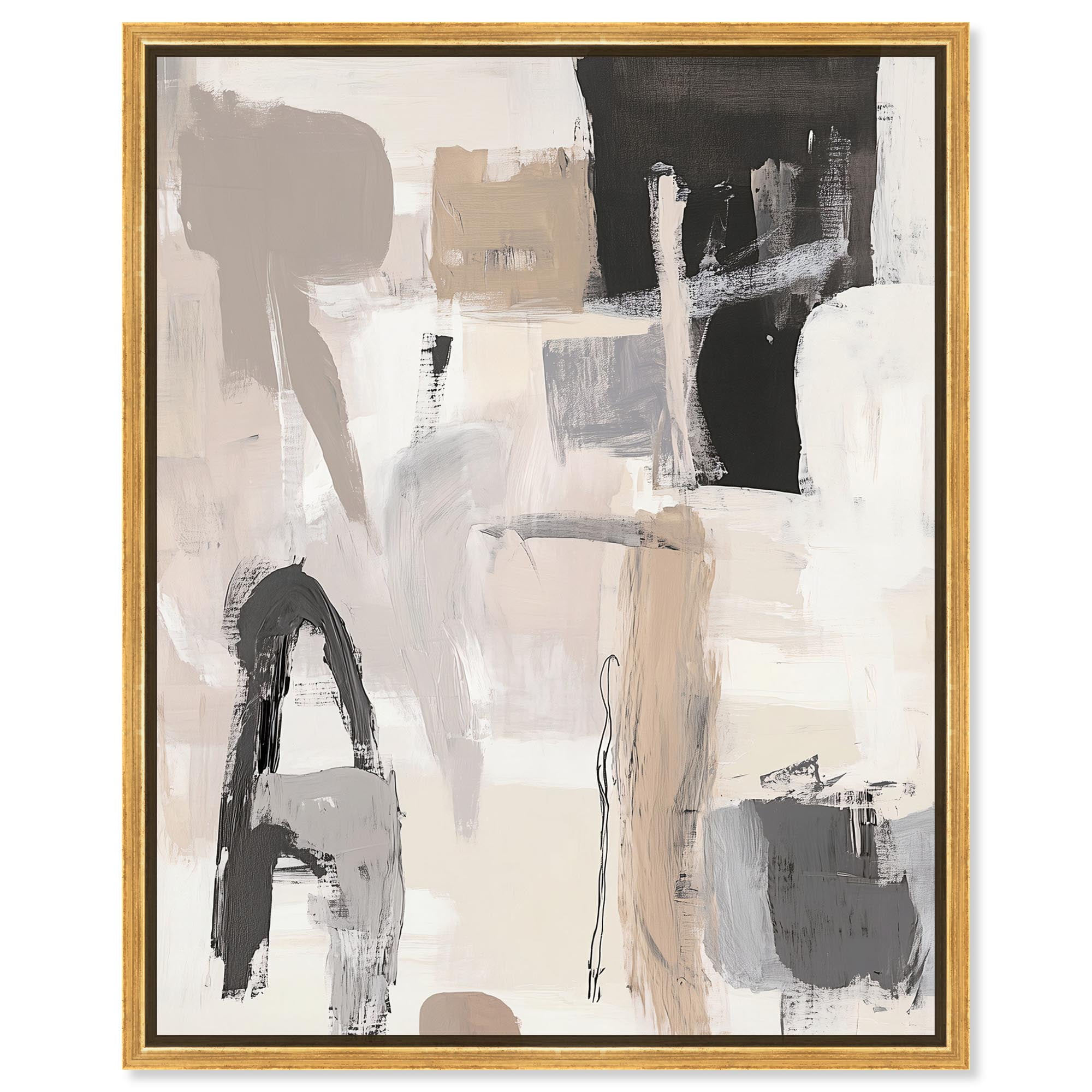 Freeform Movement III Canvas Contemporary Paint by Art Remedy, Gold ...