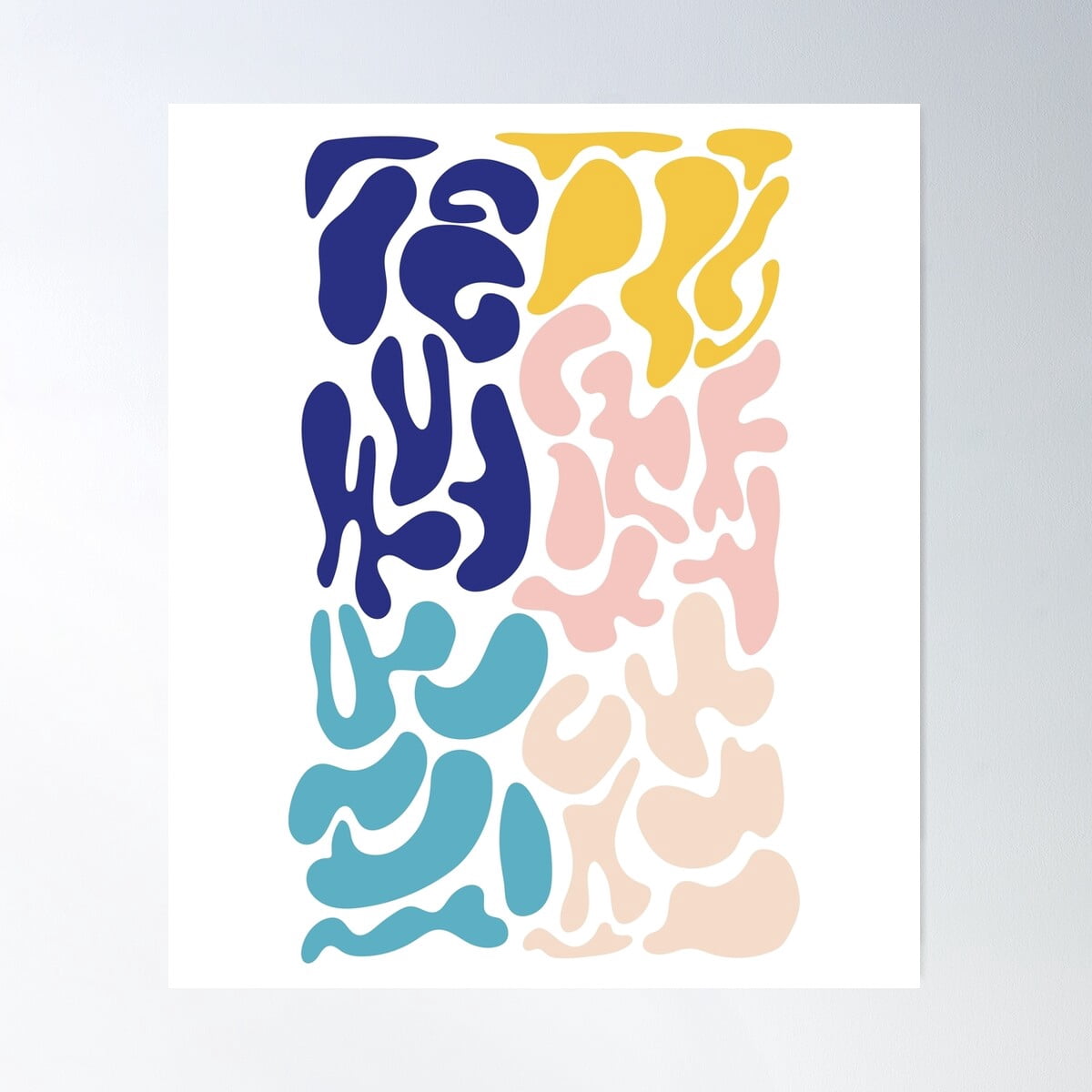 Freefrom Blobs Poster Wall Art, Modern Wall Decor For Living Room ...