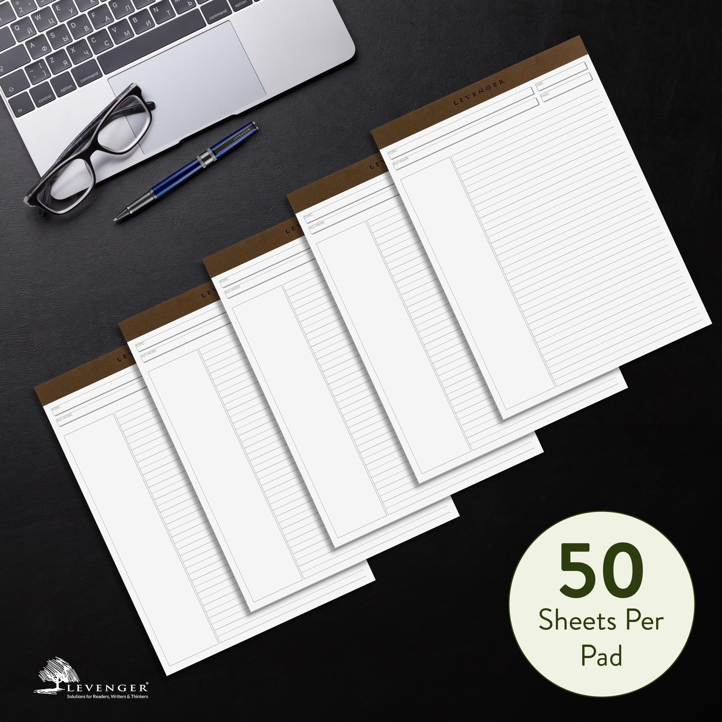 Freeleaf Lined Writing Pads for Cornell Notes, 5-Pack College Ruled ...
