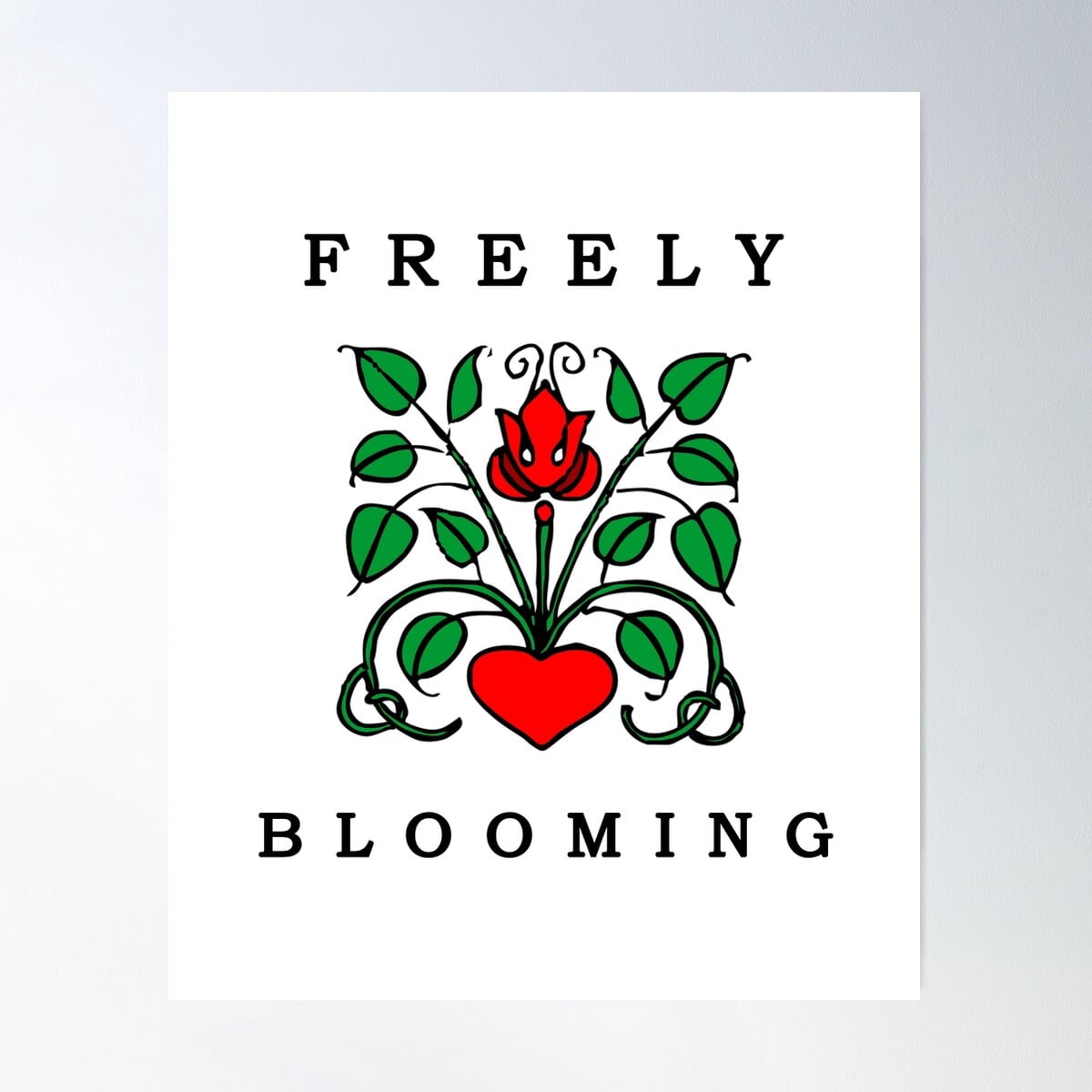Freely Blooming Poster Wall Art, Modern Wall Decor For Living Room ...