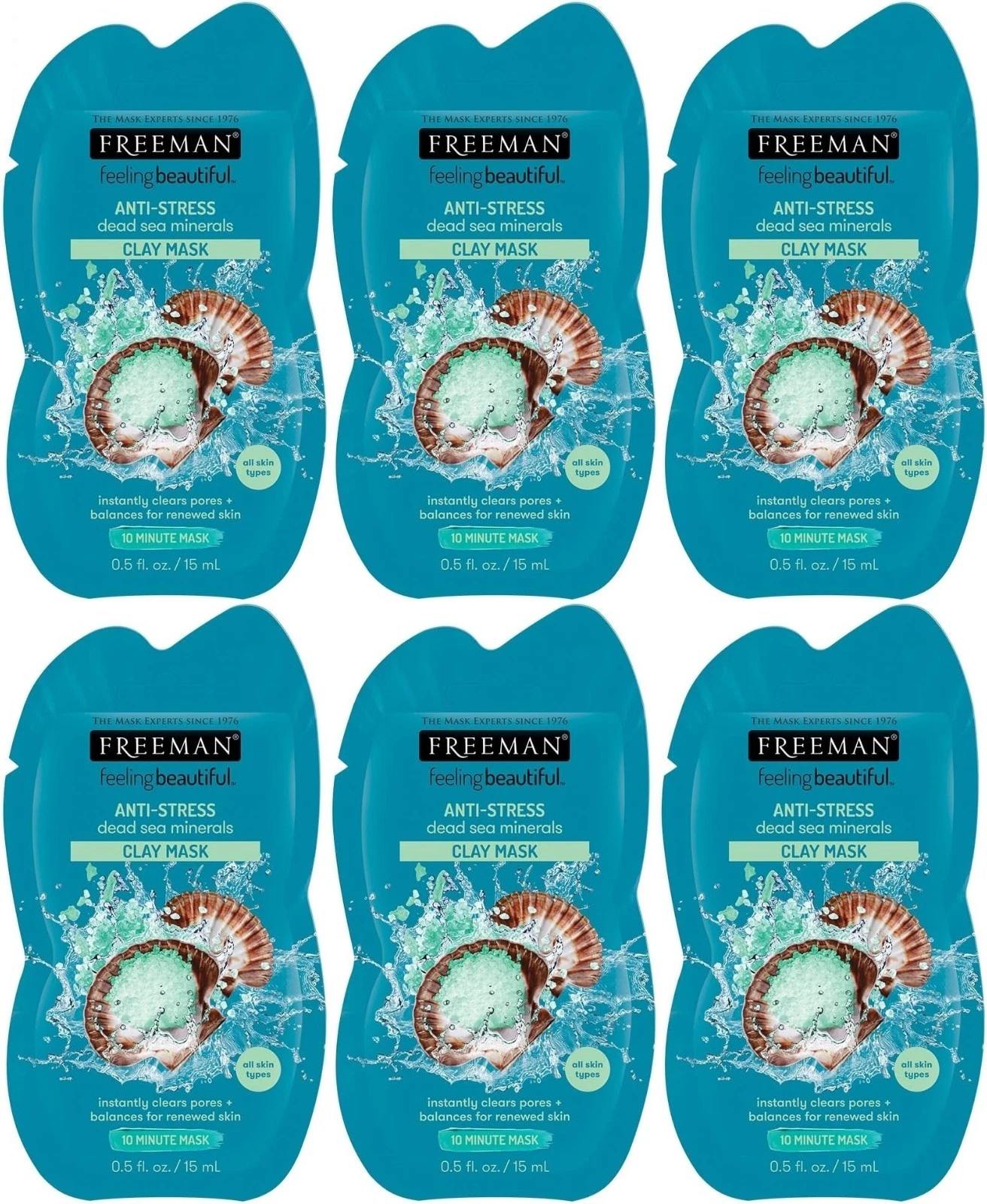 Freeman, Anti-Stress Dead Sea Minerals Clay Mask Moisturizing Provides ...