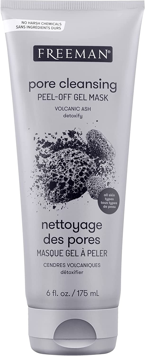 Freeman Pore Clearing Peel Off Face Mask, Volcanic Ash, 6 Fl Oz, Black ...