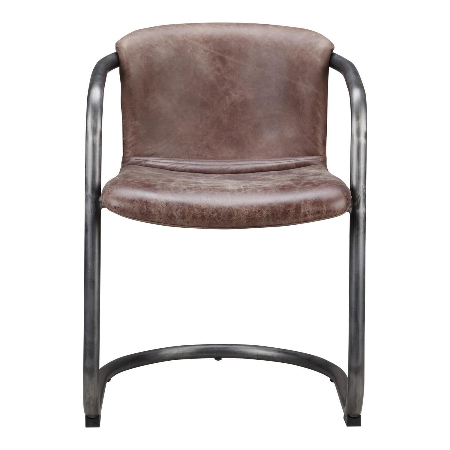 FREEMAN DINING CHAIR GRAZED BROWN LEATHER-M2 - Walmart.com
