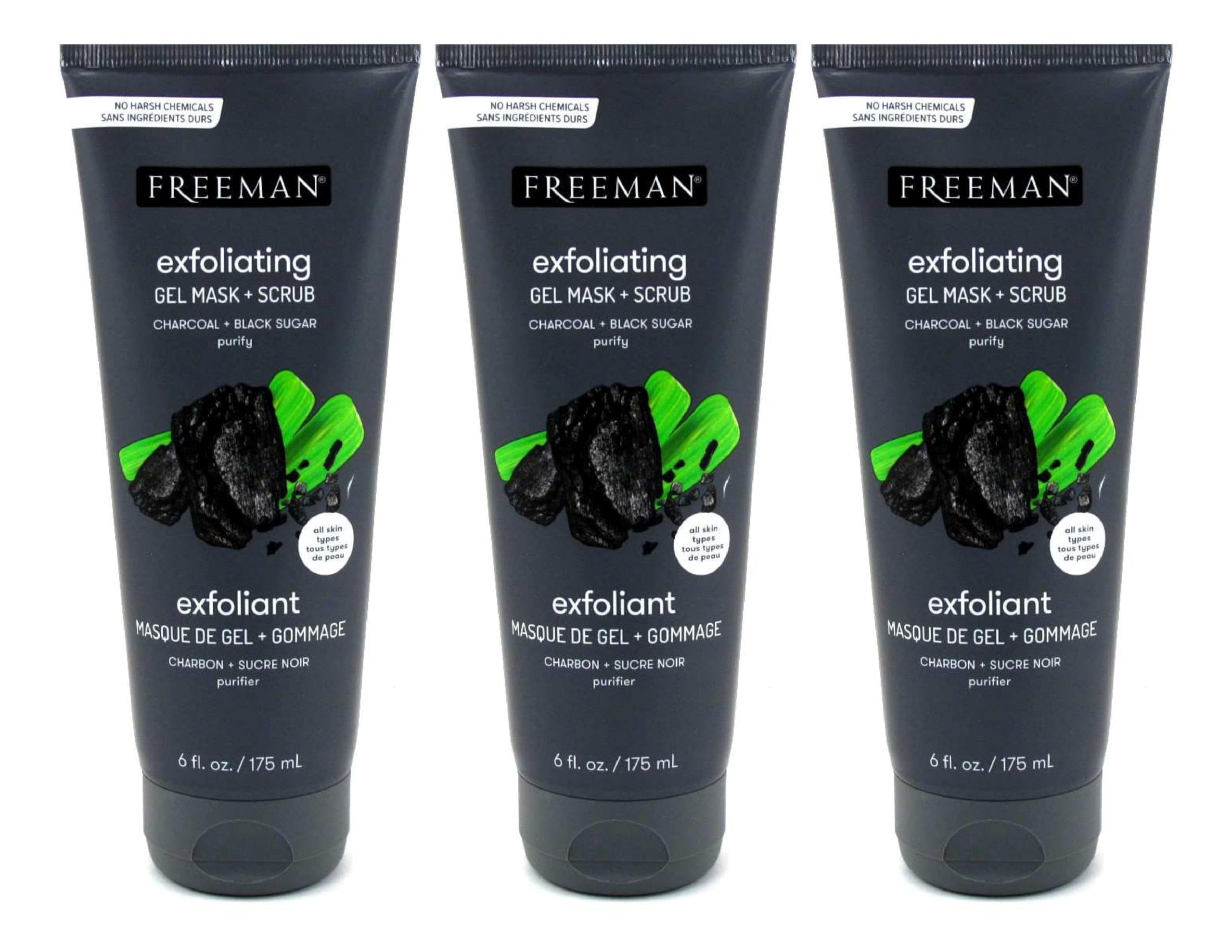 Freeman Facial Charcoal & Black Sugar Polish Mask, 3 Count (Pack of 1 ...