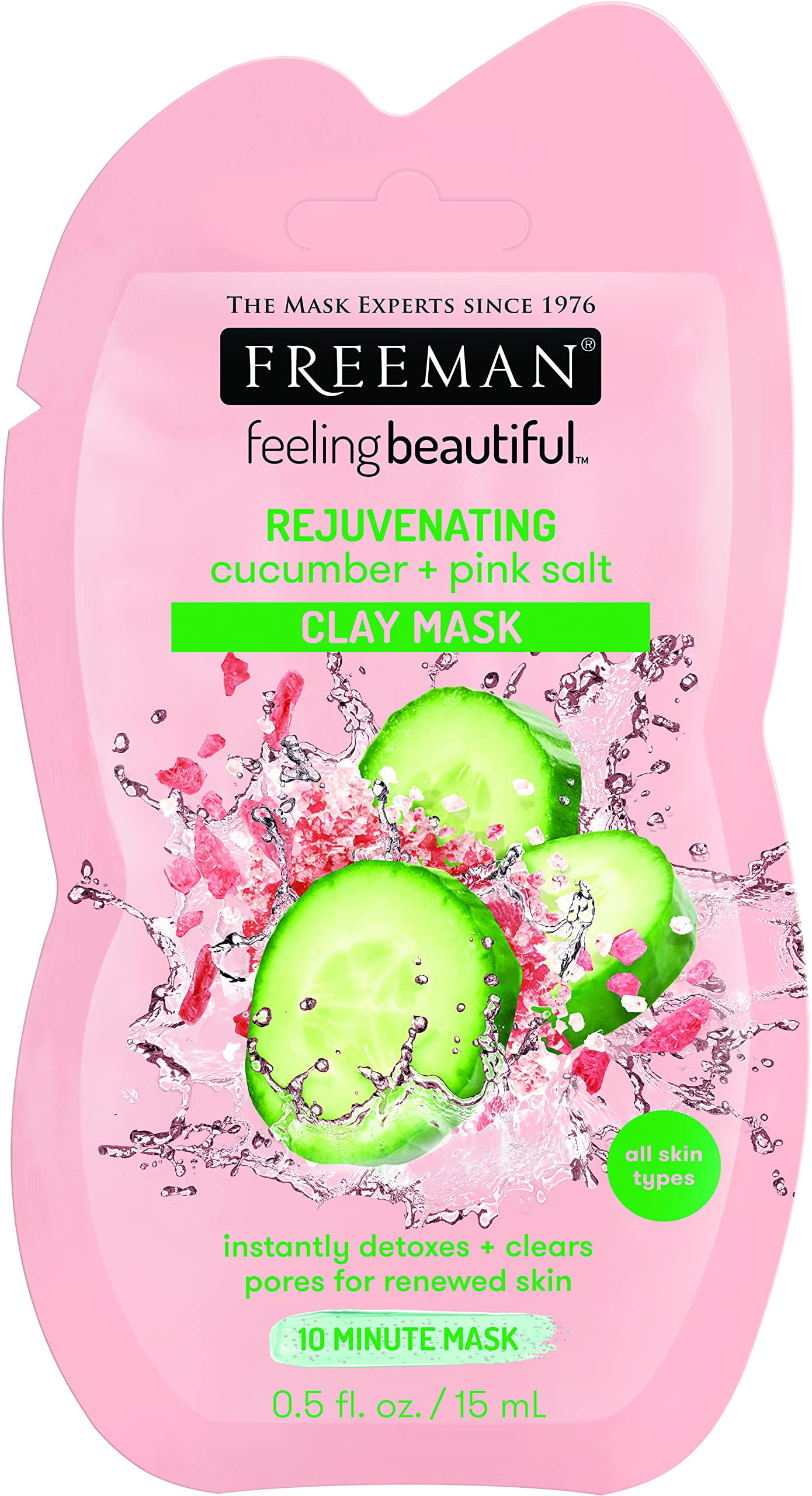 Freeman Facial Cucumber + Pink Salt Clay Mask Pack, Pack Of 1 ...