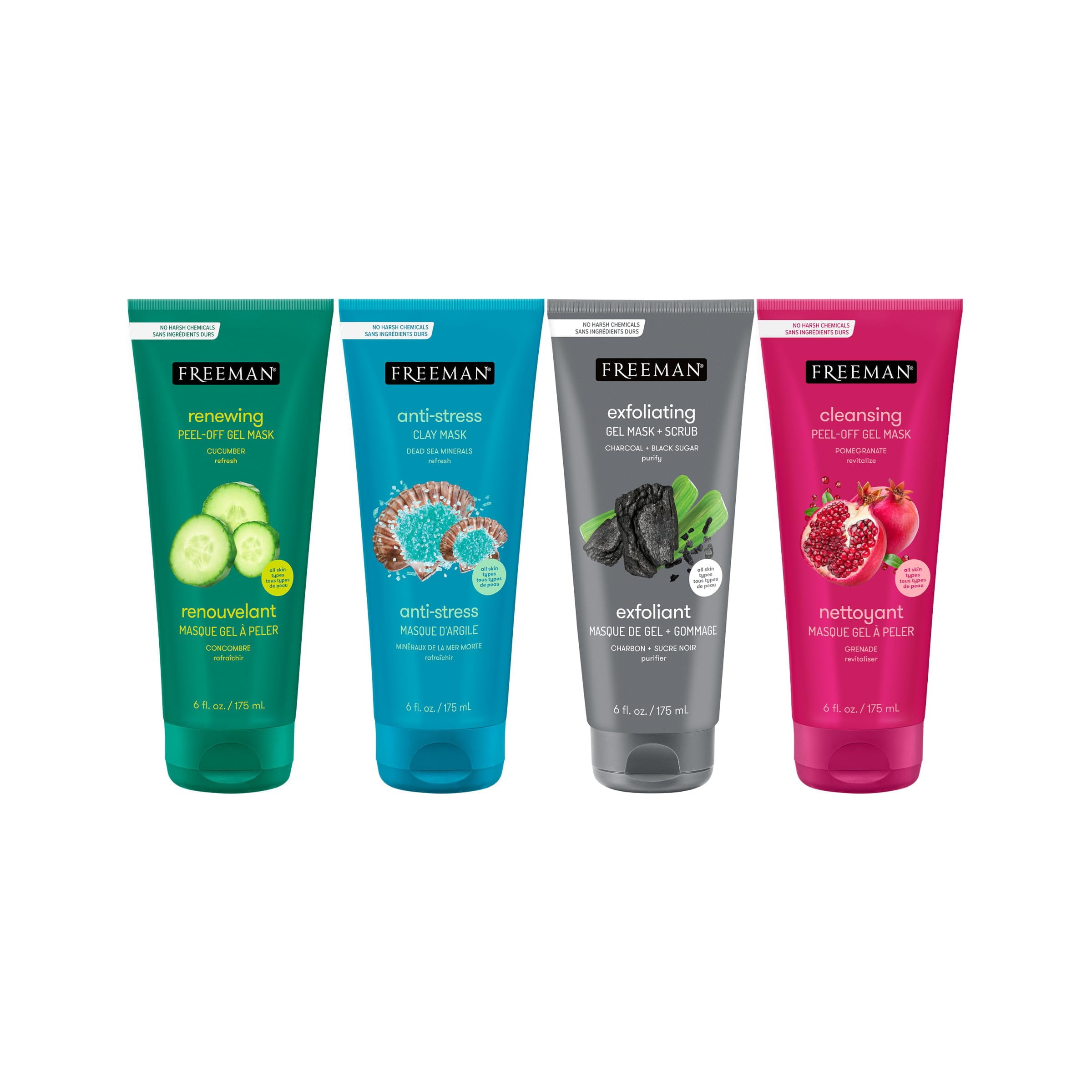 Freeman Facial Mask Variety Bundle, Renewing & Cleansing Skincare, Anti ...