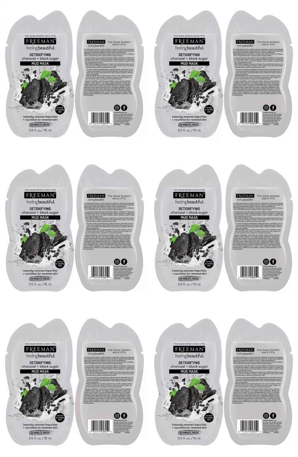 Freeman Feeling Beautiful Detoxifying Charcoal and Black Sugar Mud ...
