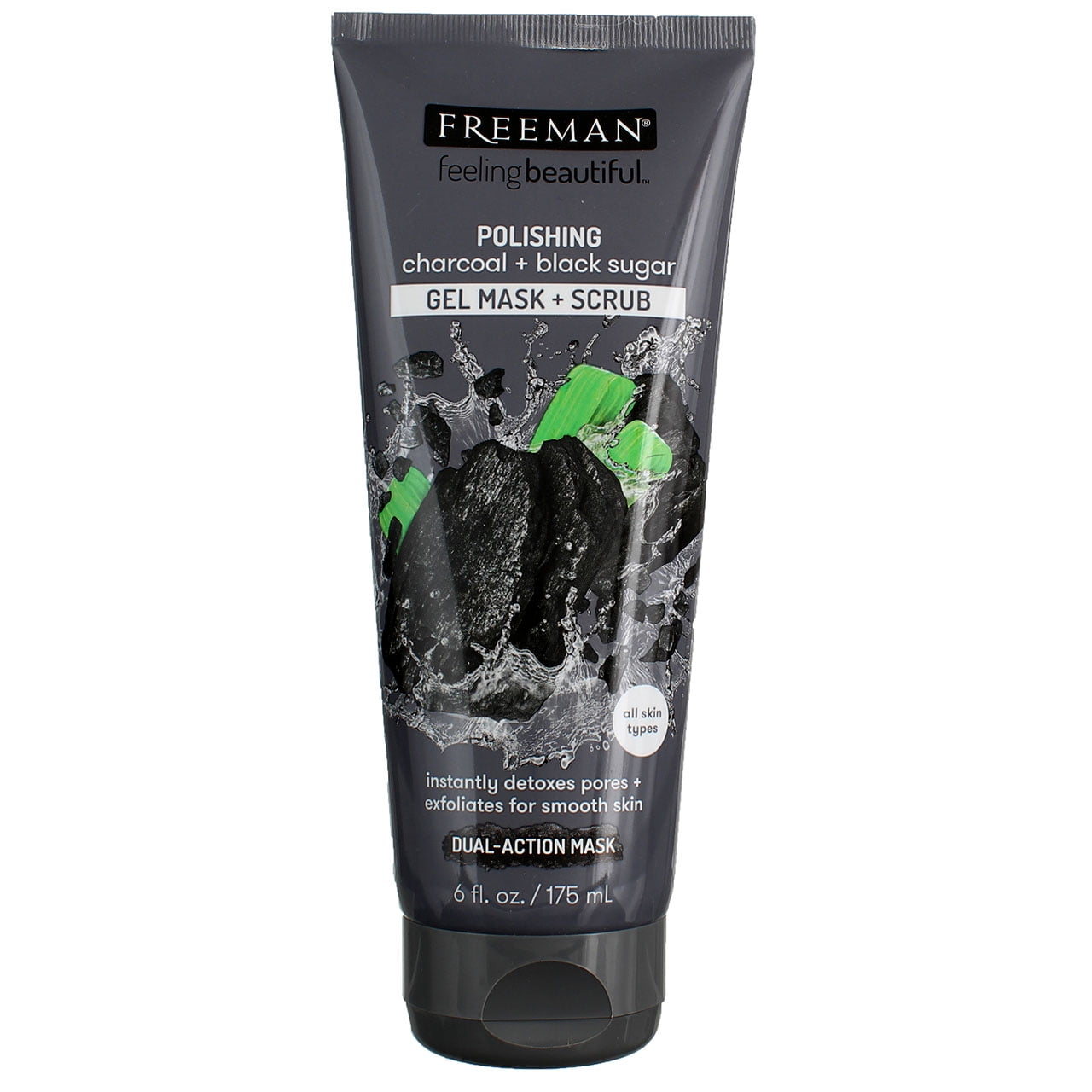 Freeman Feeling Beautiful Gel Mask + Scrub, Charcoal + Black Sugar, 6 ...