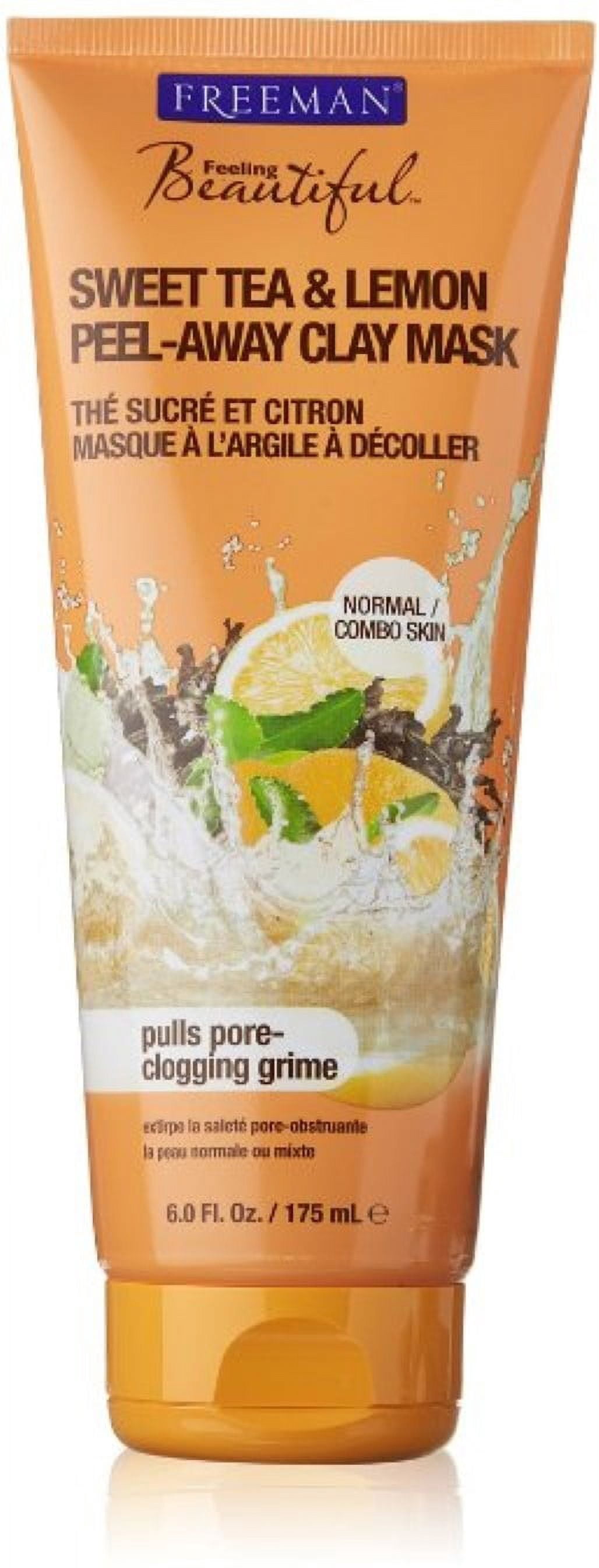 Freeman Feeling Beautiful Peel-Away Clay Mask, Sweet Tea & Lemon 6 oz ...