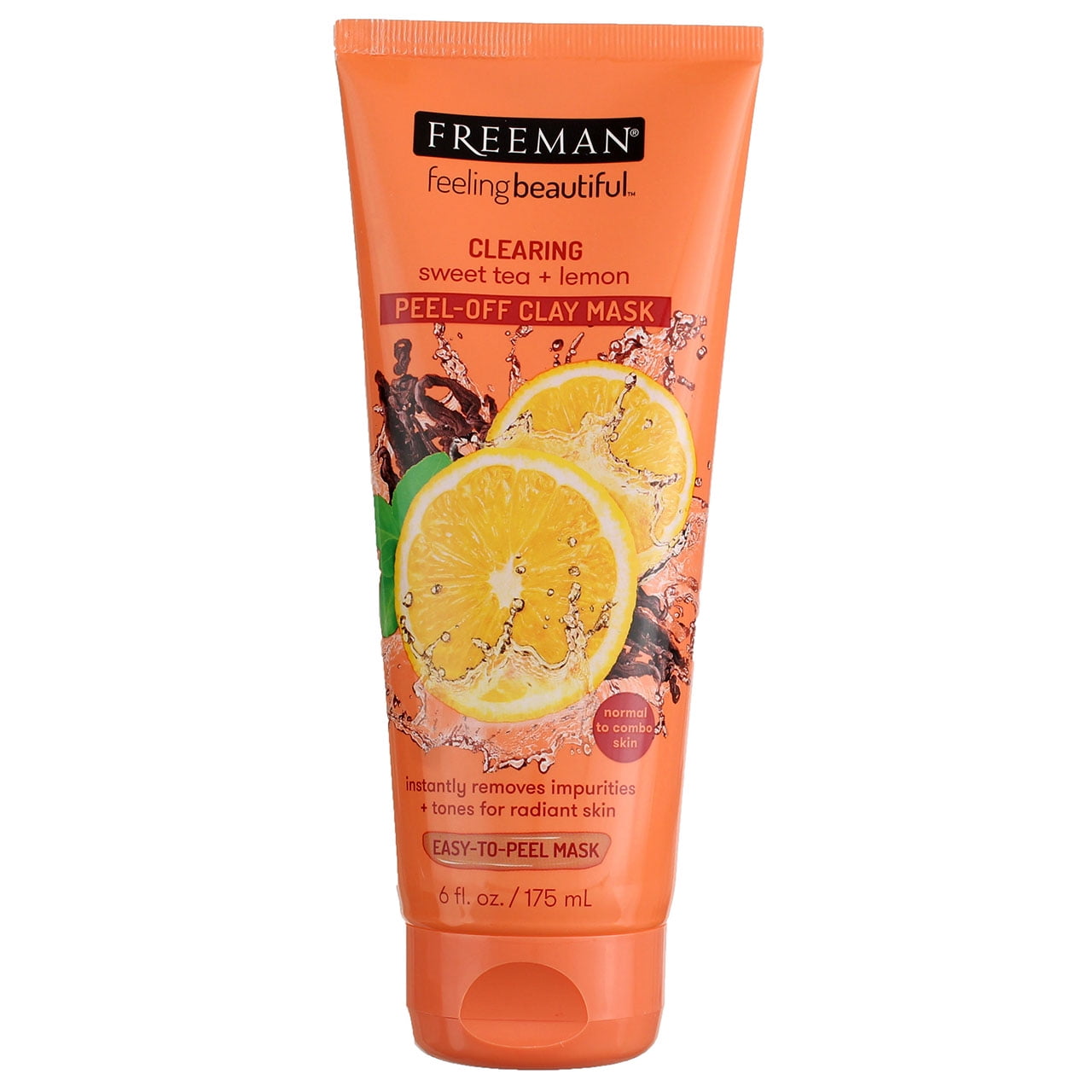Freeman Feeling Beautiful Peel-Away Clay Mask, Sweet Tea & Lemon 6 oz ...