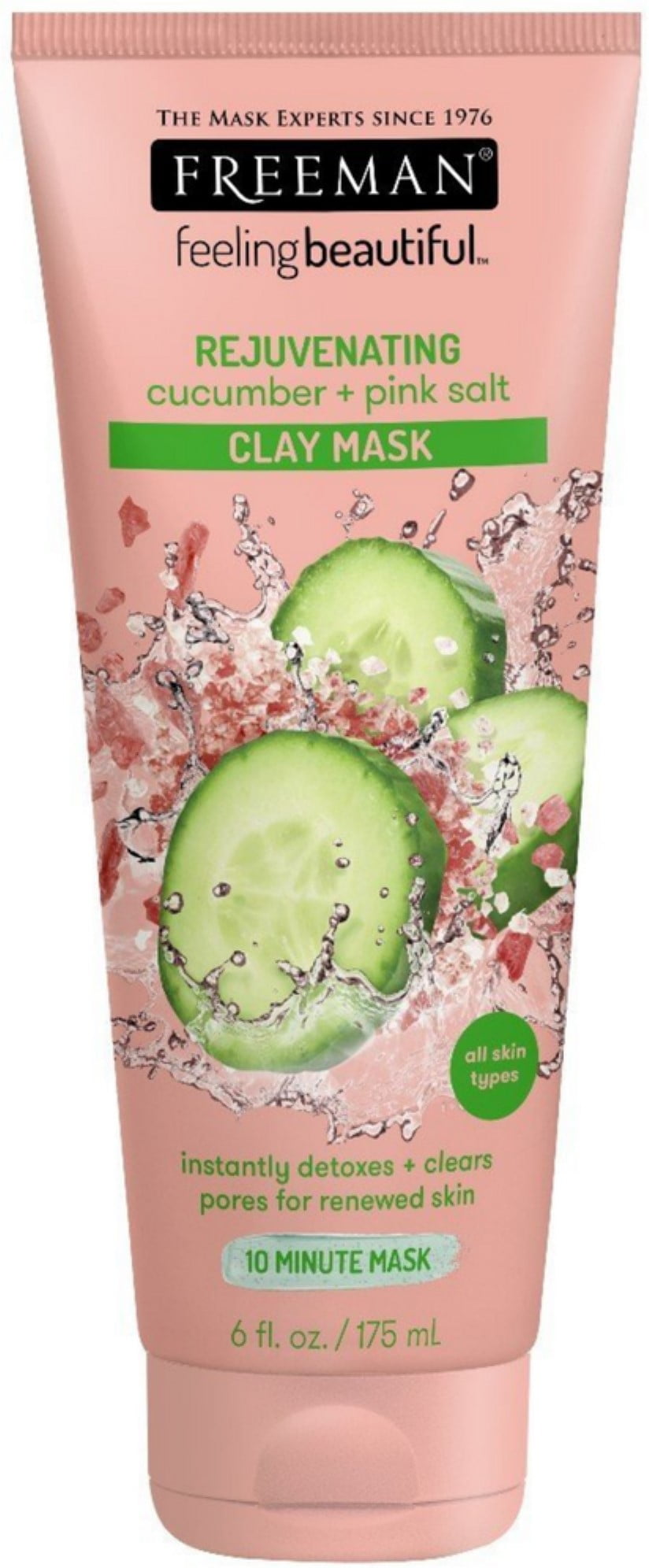 Freeman Feeling Beautiful Rejuvenating Clay Mask, Cucumber + Pink Salt ...