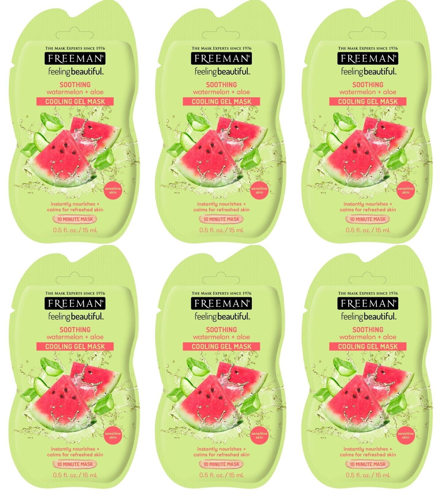 Freeman Feeling Beautiful Watermelon & Aloe Cooling Gel Mask .5 oz ...