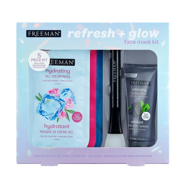 Freeman Limited Edition Refresh & Glow Mask Kit, 5 Piece Gift Set ...