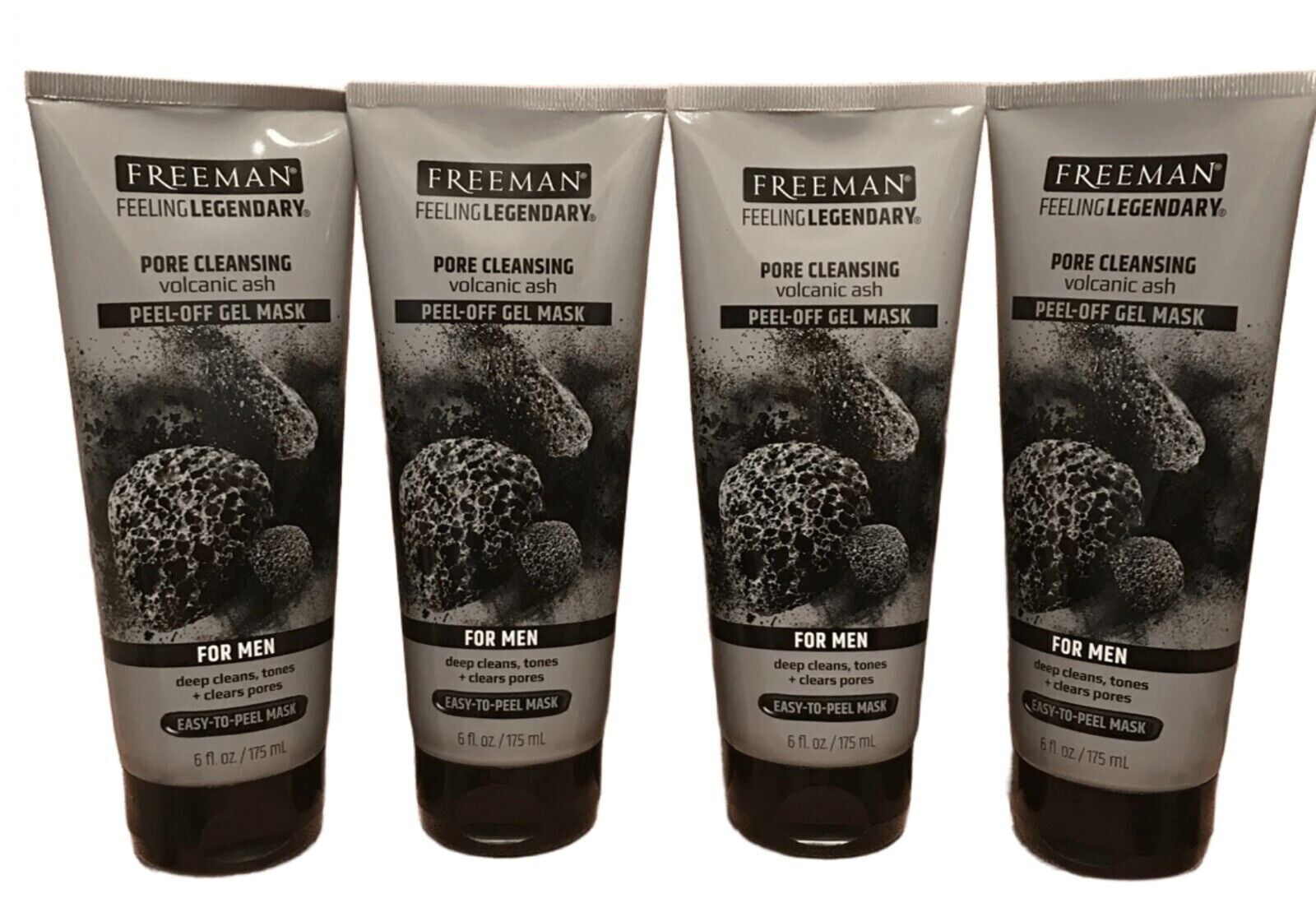 Freeman Pore Cleansing Facial Peel-Off Gel Mask For Men Volcanic Ash 6 ...