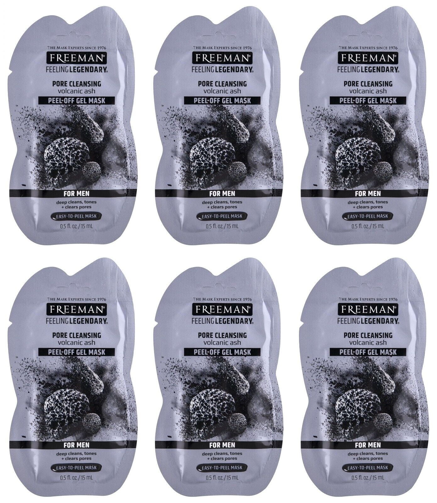 Freeman Pore Cleansing Volcanic Ash Facial Peel-Off Gel Mask Men ...