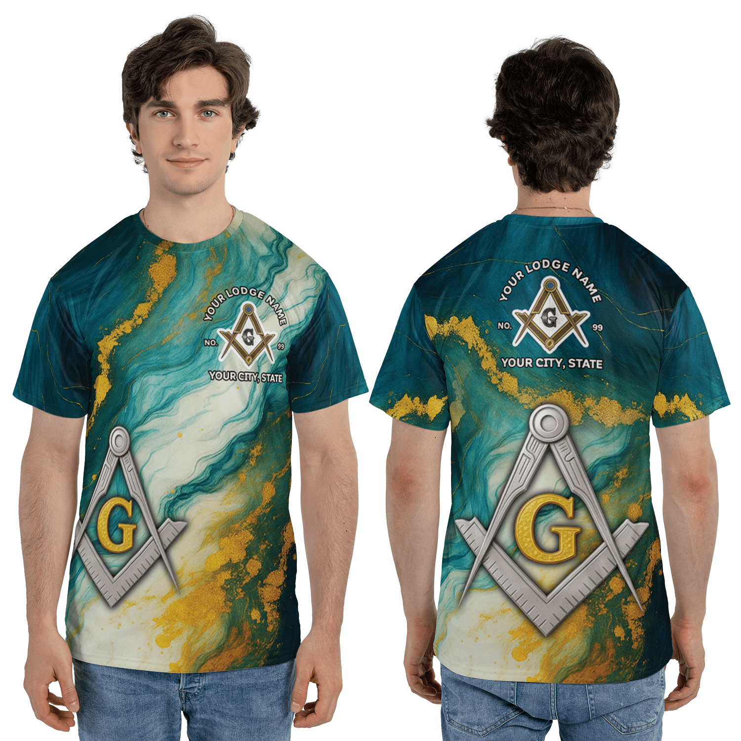 Freemason 3D T-Shirt – Masonry Inspired Master Mason Marbling Design ...