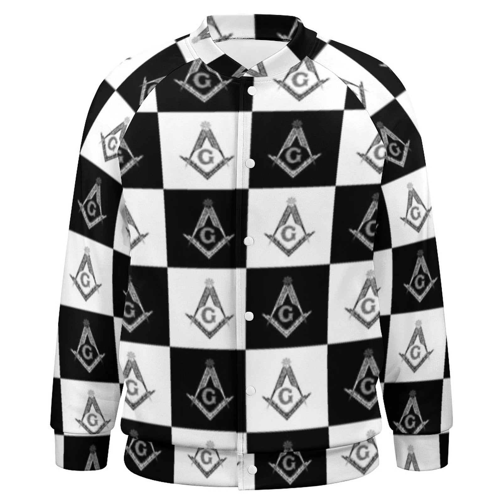 Freemason Checkered Pattern Baseball Jersey Fashion Ribbed Sleeve Man ...