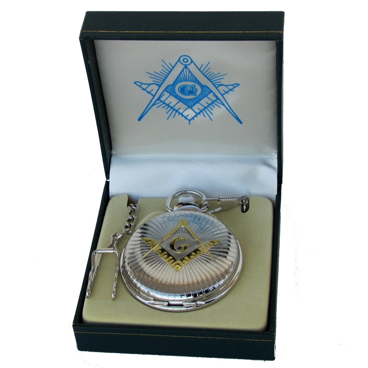 Freemason Master Free Mason Mens Pocket Watch Gold&Silver Tone Square ...