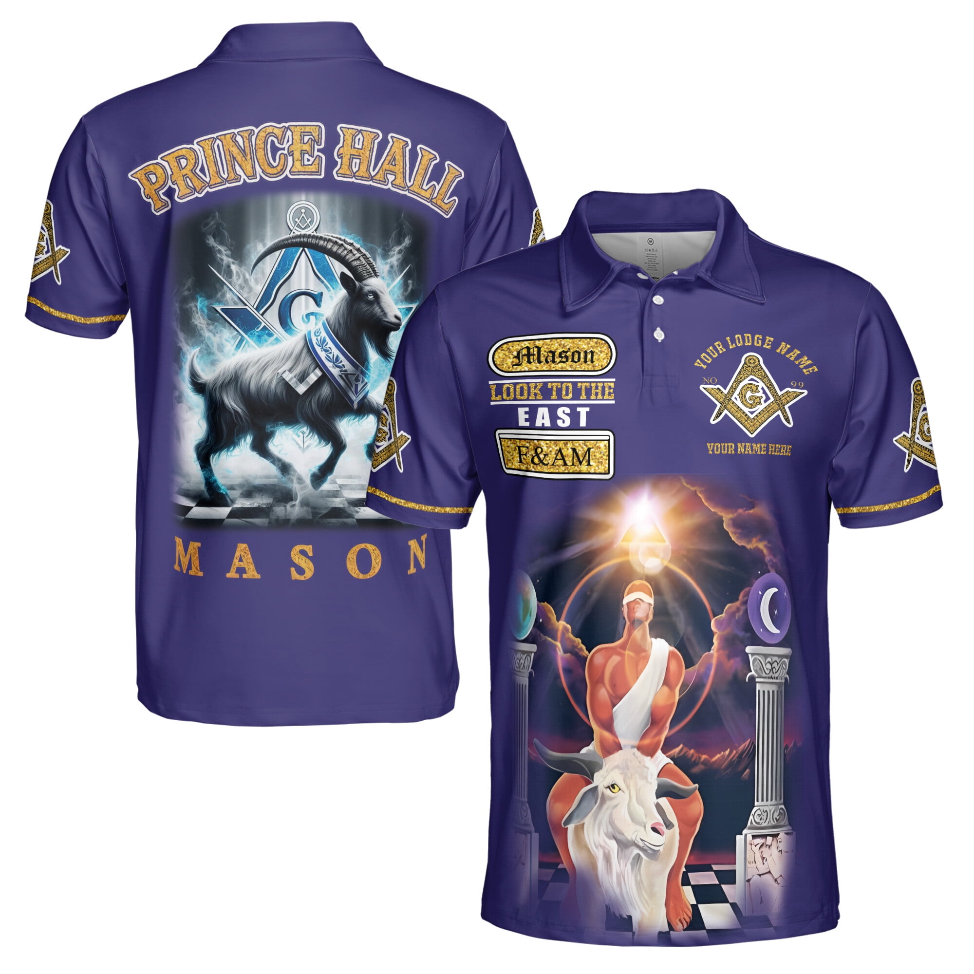 Freemason Prince Hall Masonic Medieval Astral Men's Polo Shirt S-5XL ...