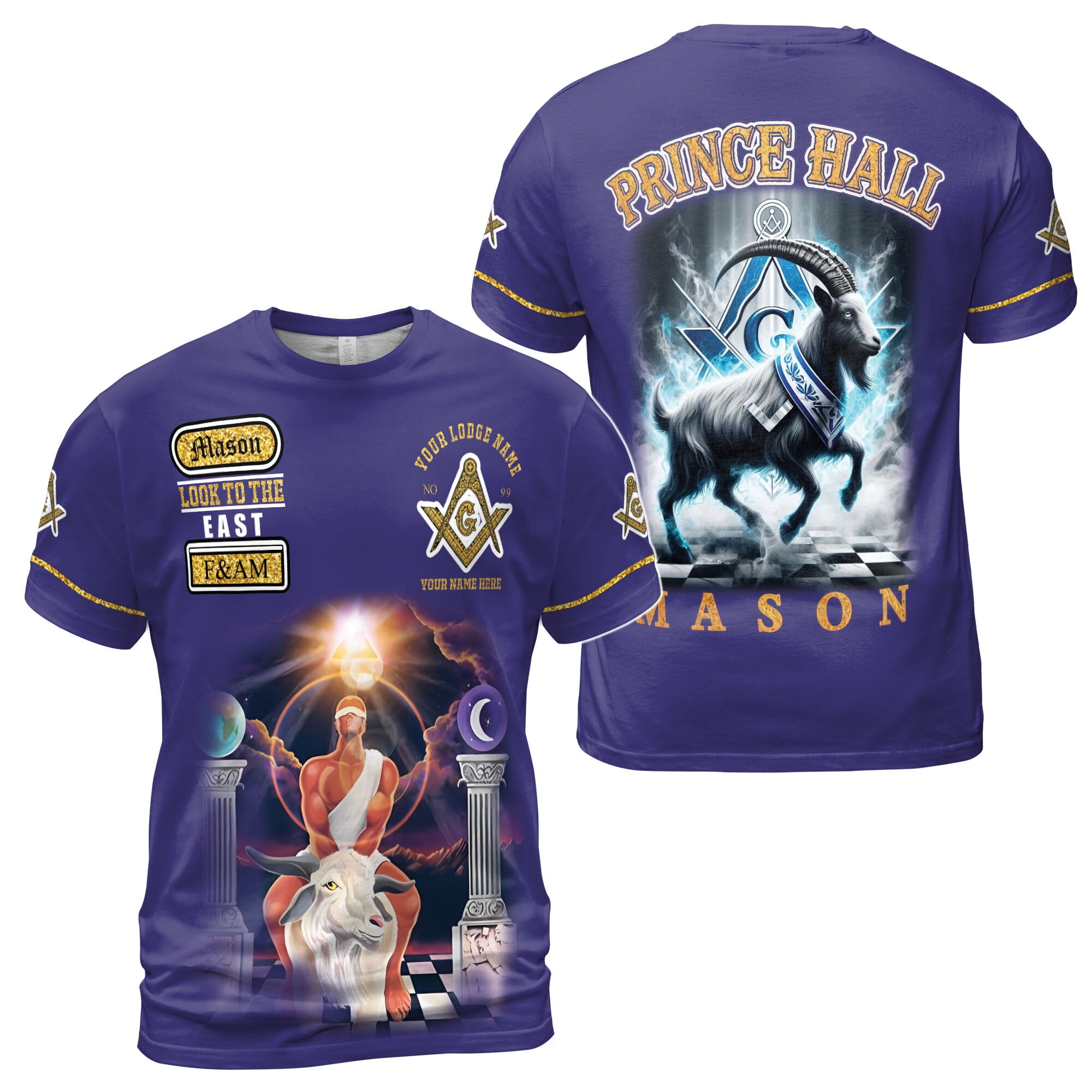 Freemason Prince Hall Masonic Medieval Astral Men's T-shirt S-5XL ...