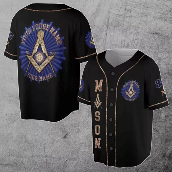 Freemason Symbol Custom Lodge Name Number 3D Baseball Jersey - Hot Sale ...