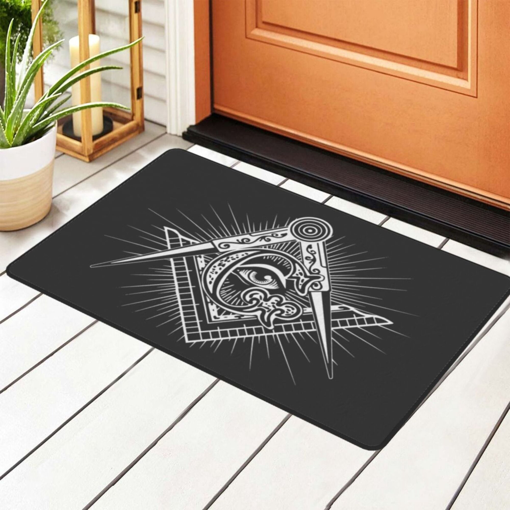 Freemason Symbol Mason Rugs Doormat, Non-Slip Machine Washable Carpets ...