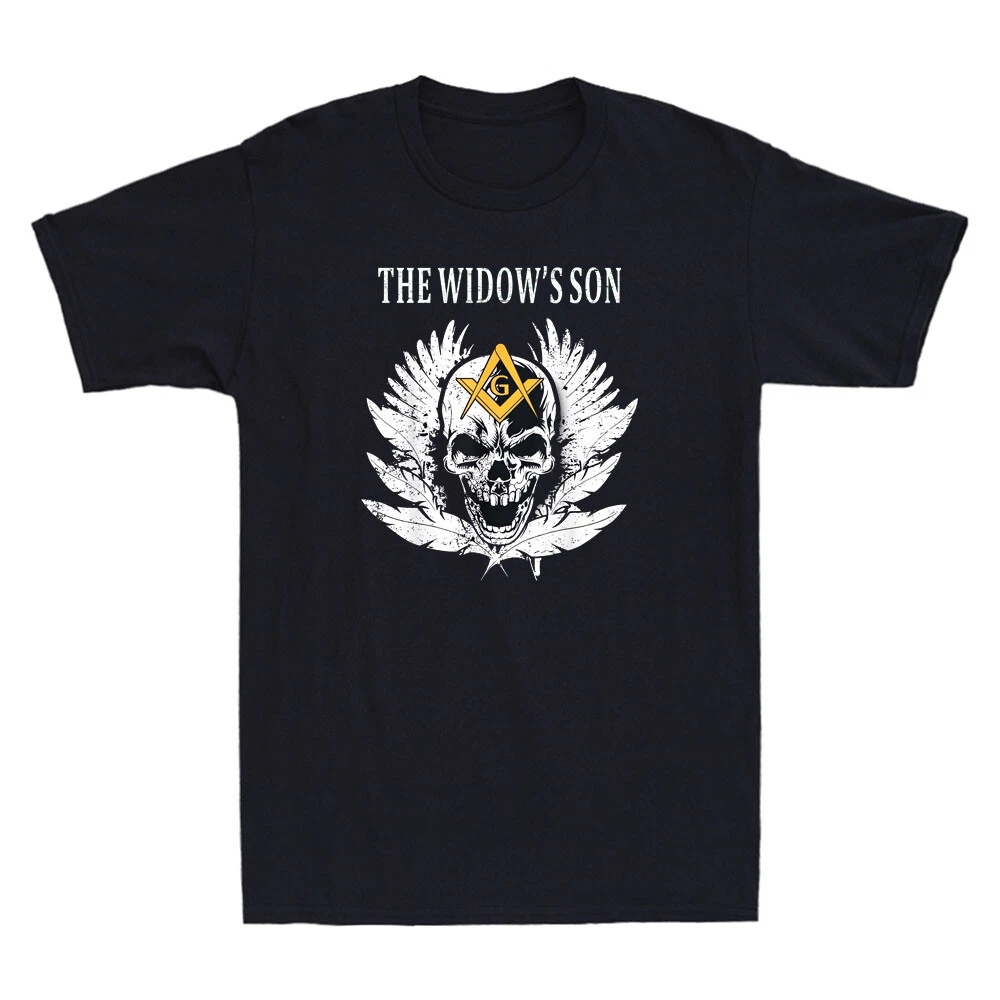 Freemason The Widow's Son Wings Skull Masonic Compass Square Retro Men's T-Shirt - Walmart.com
