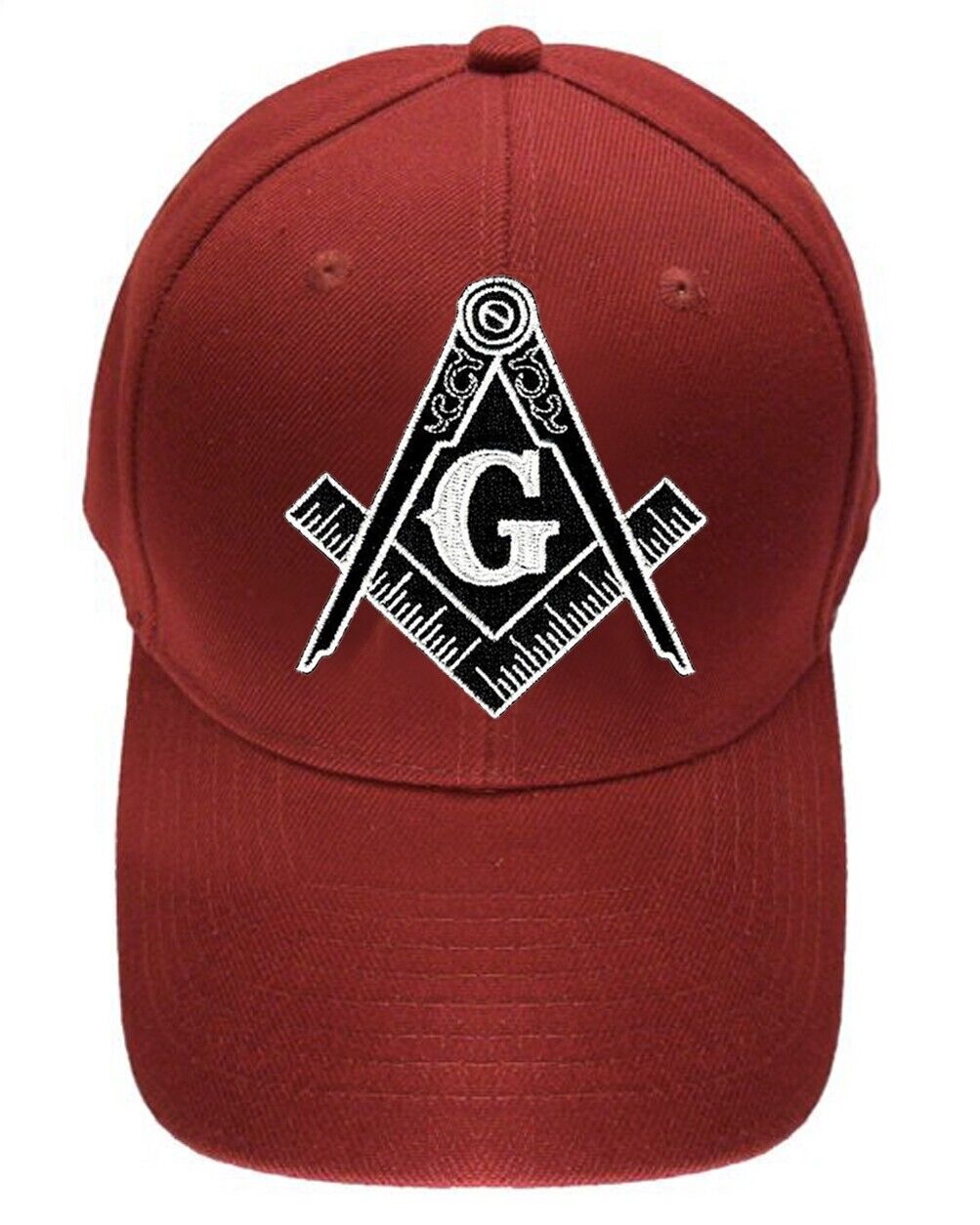 Freemason's Baseball Cap - Red Hat with Black and White Standard ...