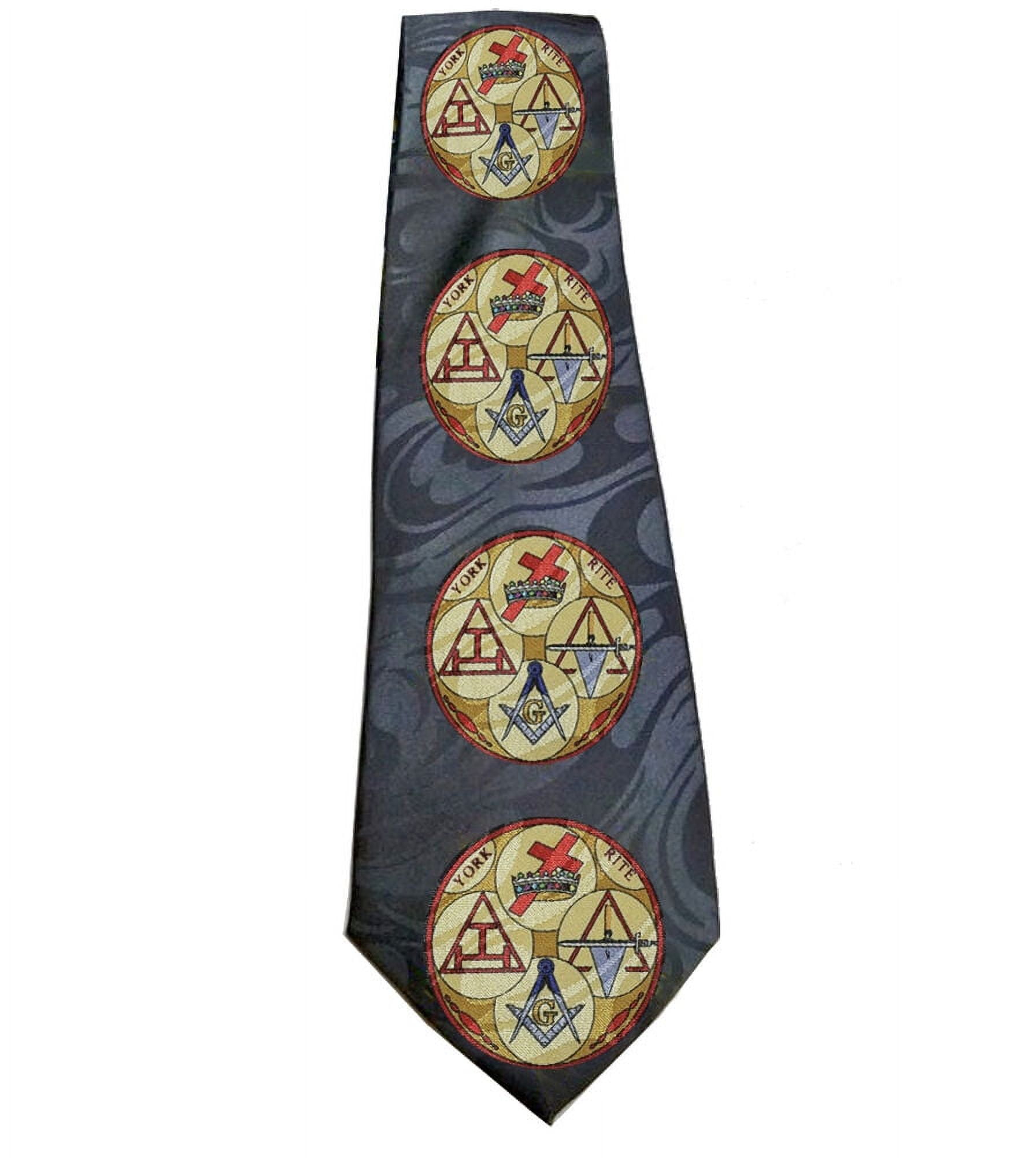Freemason's Tie - York Rite Multi Symbol Masonic pattern design for ...