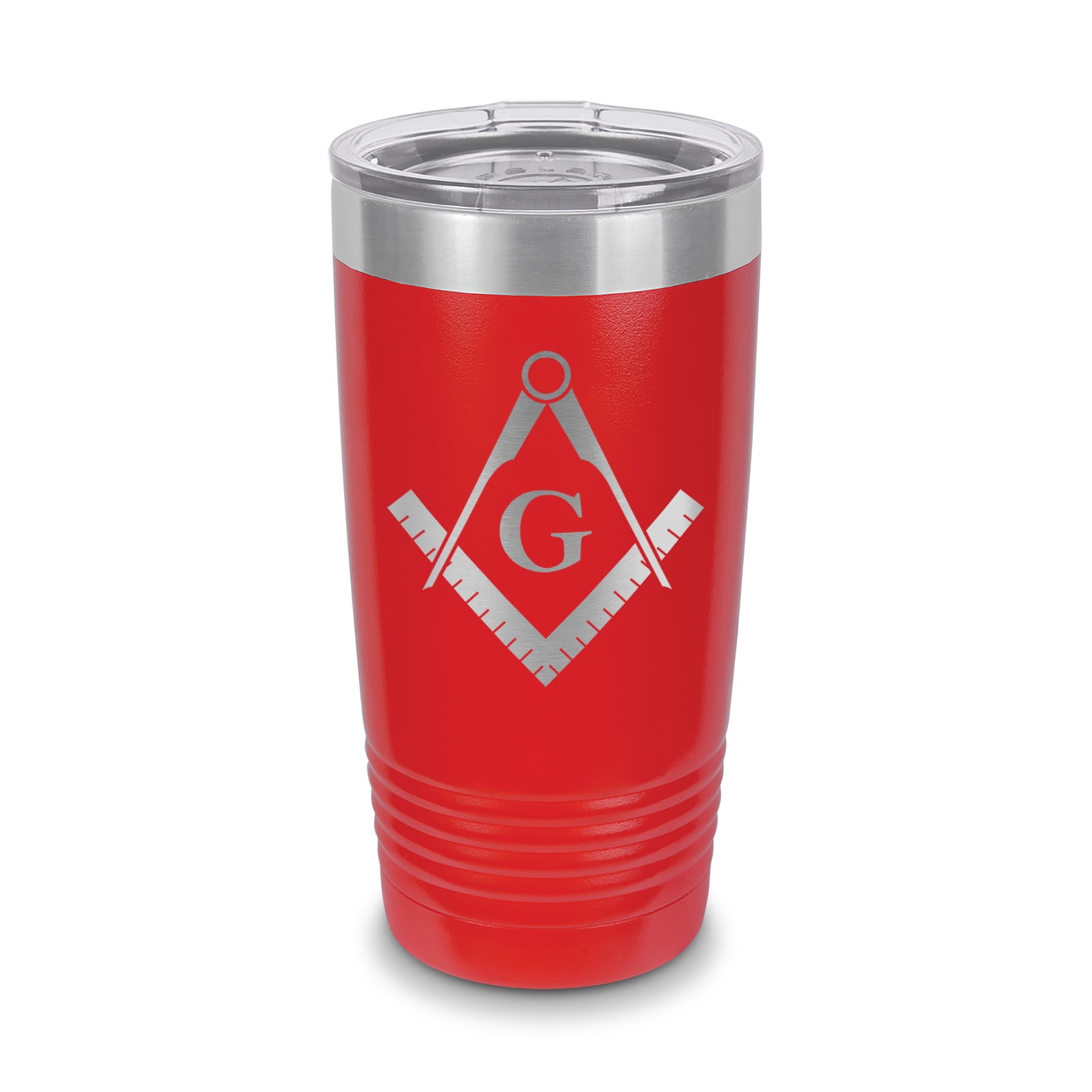 Freemasonry Emblem Tumbler 20 oz - Laser Engraved w/ Clear Lid ...