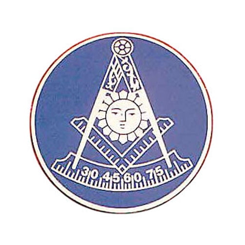Freemasons Car Emblem / Past Master symbol over blue. Masonic Car ...