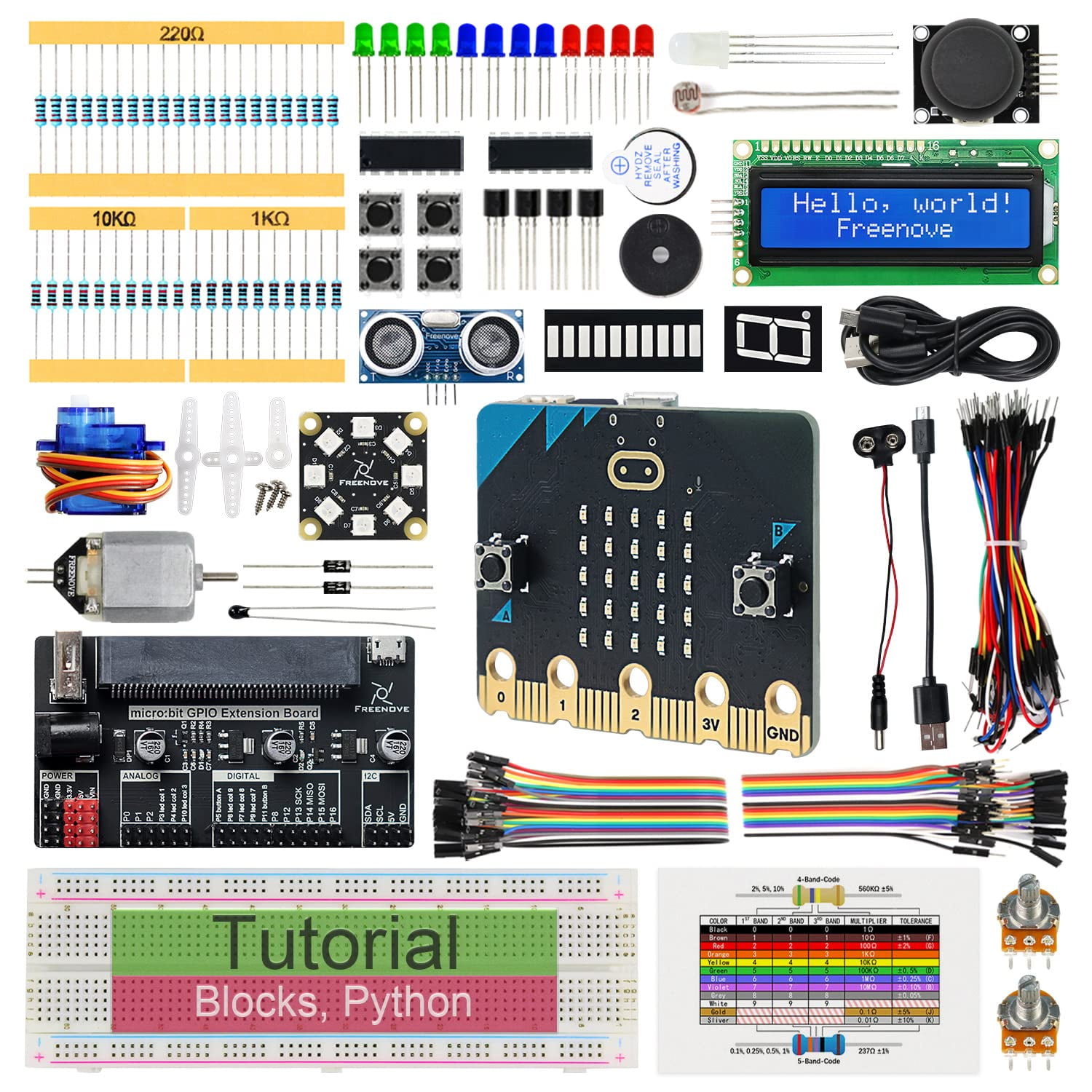 Freenove Super Starter Kit SSF20 for BBC Micro:bit (V2 Included), 266-Page Detailed Tutorial ...