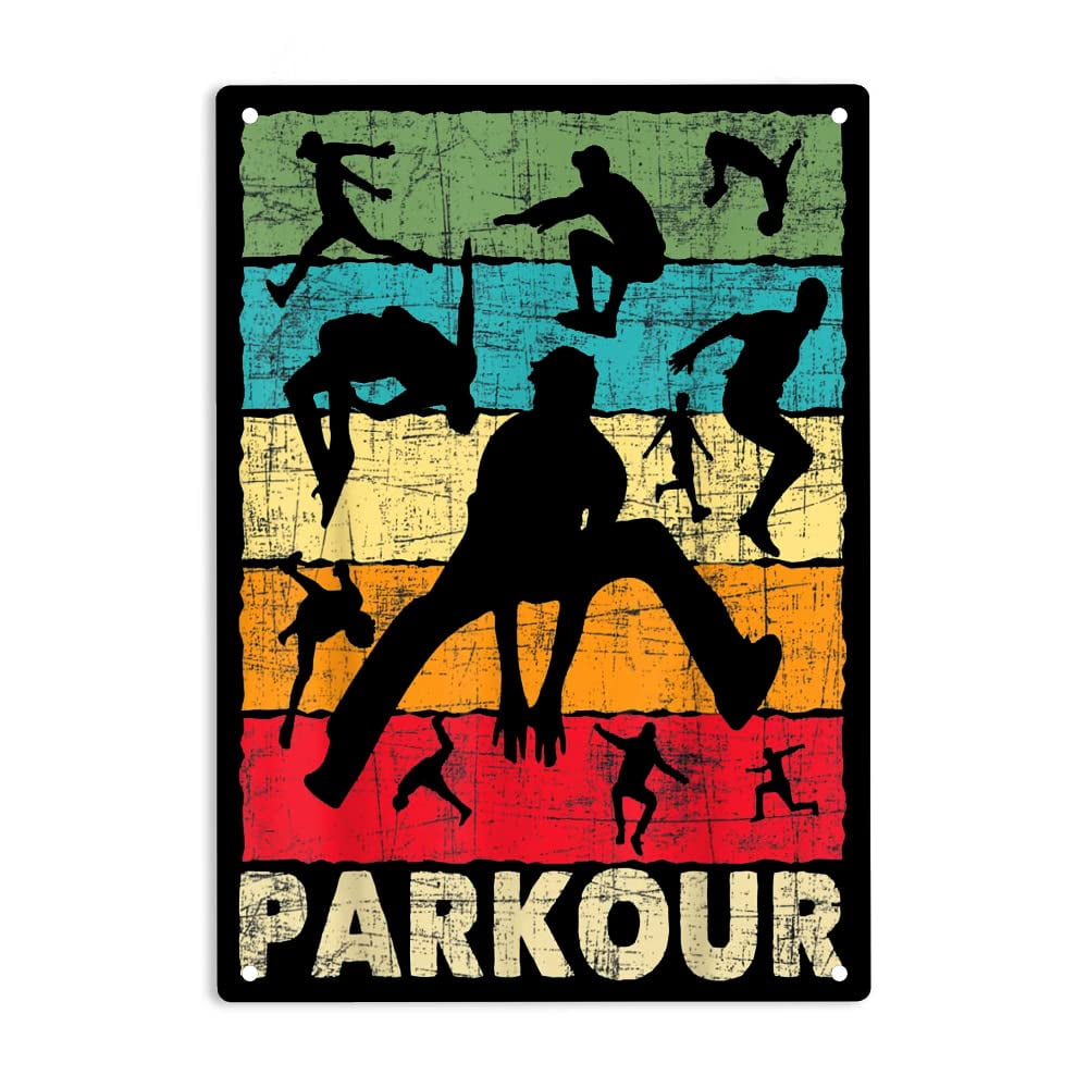 Freerunner Freerunning Backflip Jumping Signs Metal Tin Sign, Parkour ...